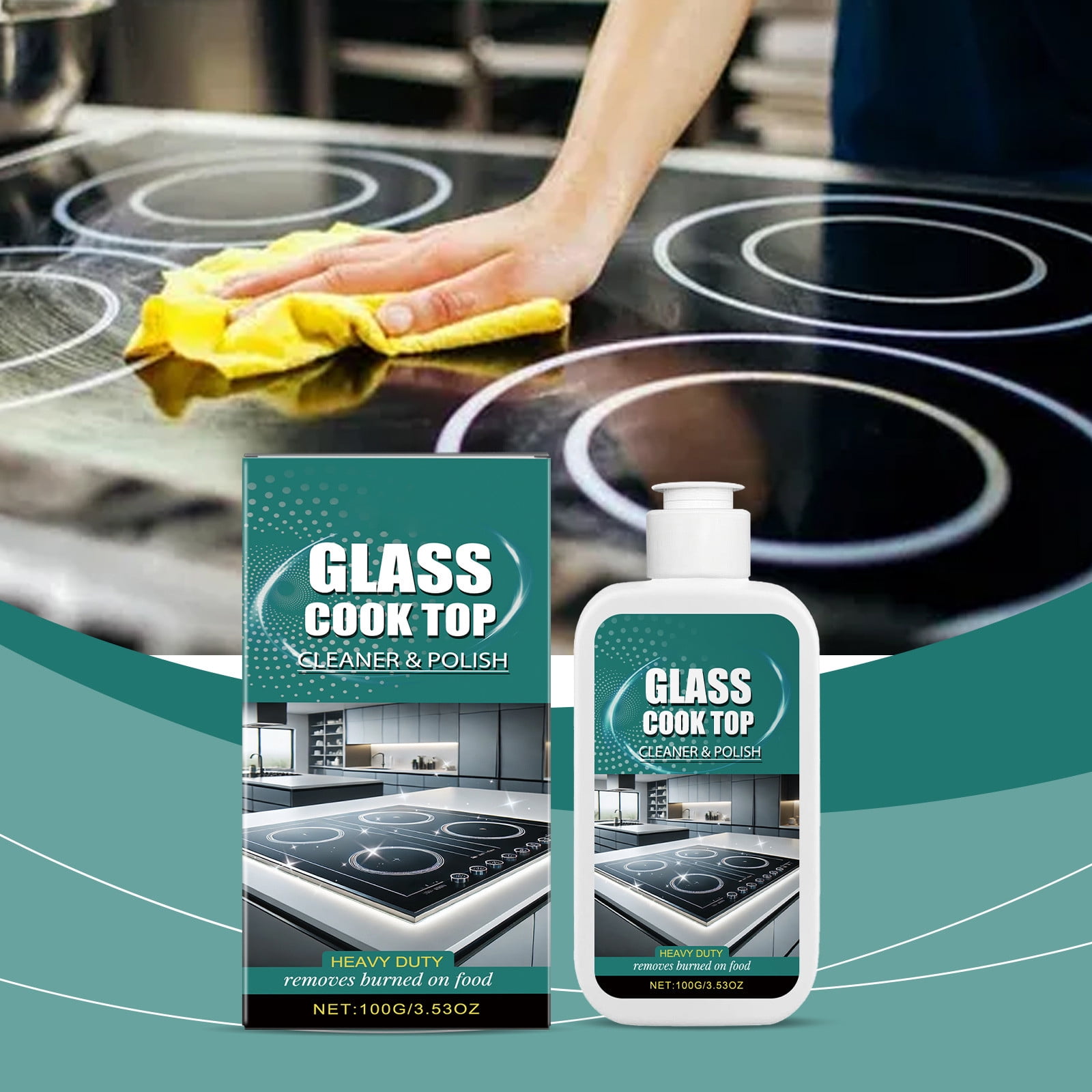 Glass Stove Top Cleaner - 100 ml/3.53 Oz Glass Cooktop Cleaner Liquid ...