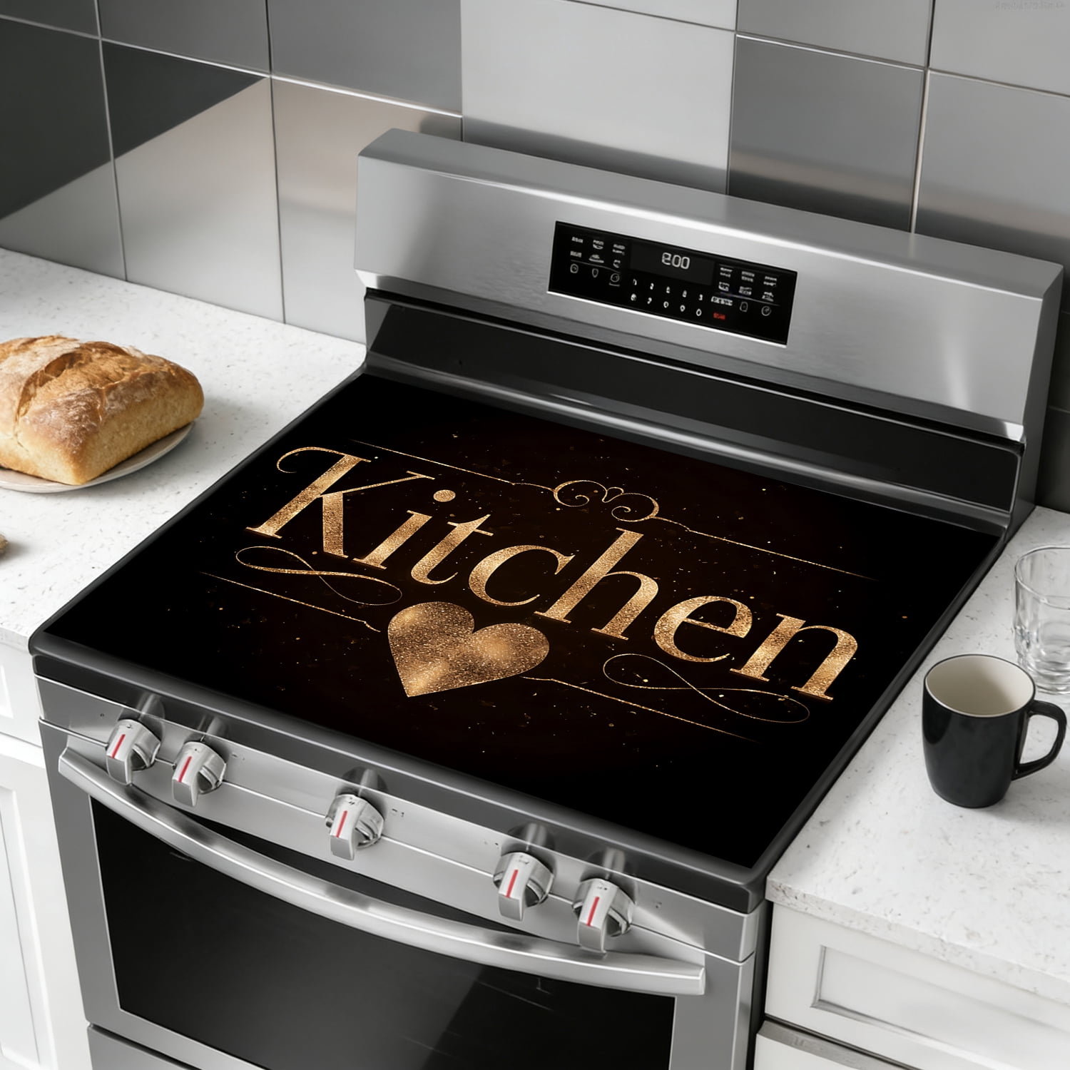 Glass Stove Top Cover 28 x 20 Inch - Kitchen Love Design, Heat ...