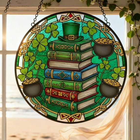 Glass Suncatcher - Patrick's Day Window Hanging Decor, Stained Glass ...