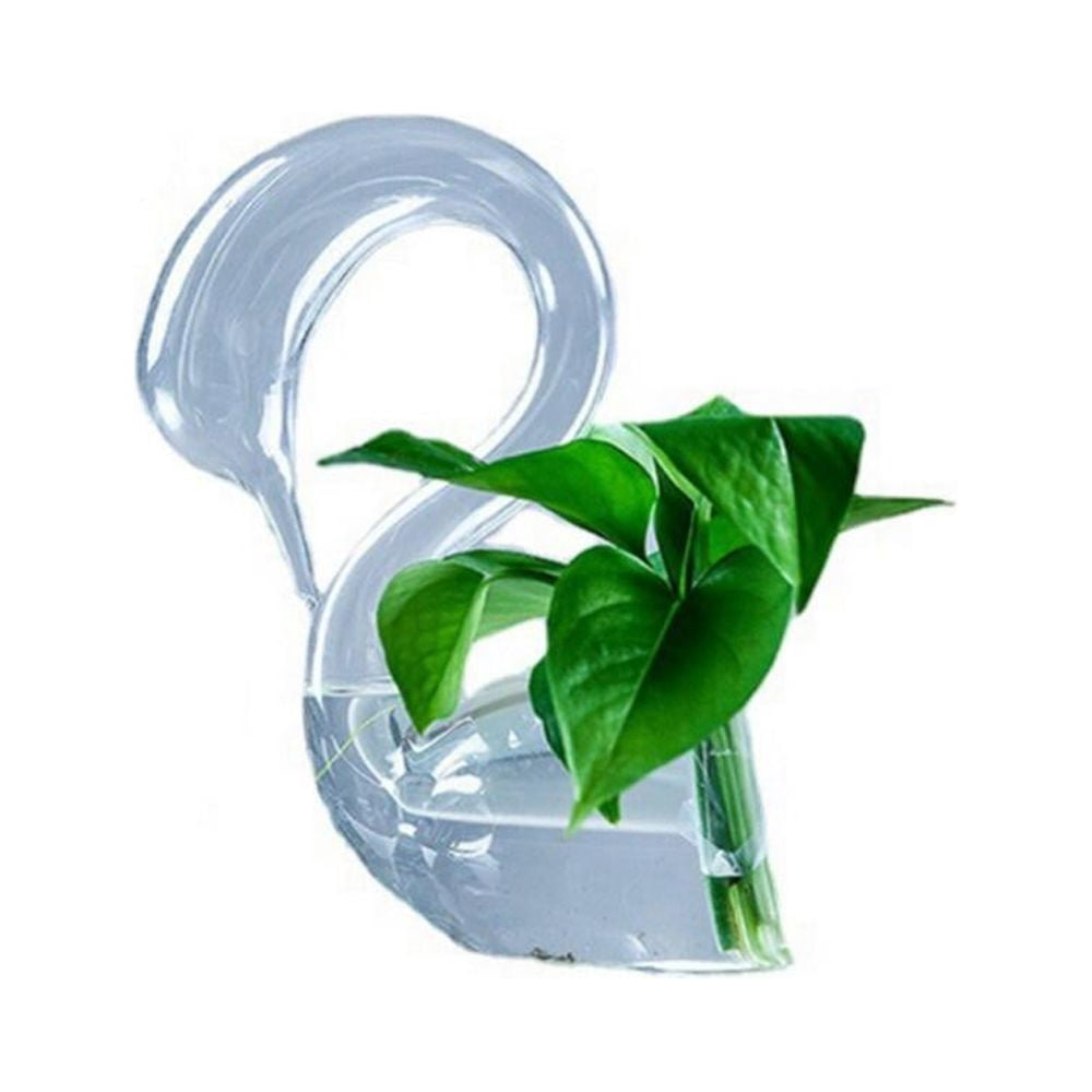 Glass Swan Flowers Vase Planter Pot for Wedding Decrations Table ...