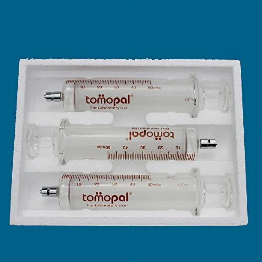 Glass Syringe 50ml (Per Pack 3), Tomopal Glass Syringe 50 ml, w/1.0 ml ...