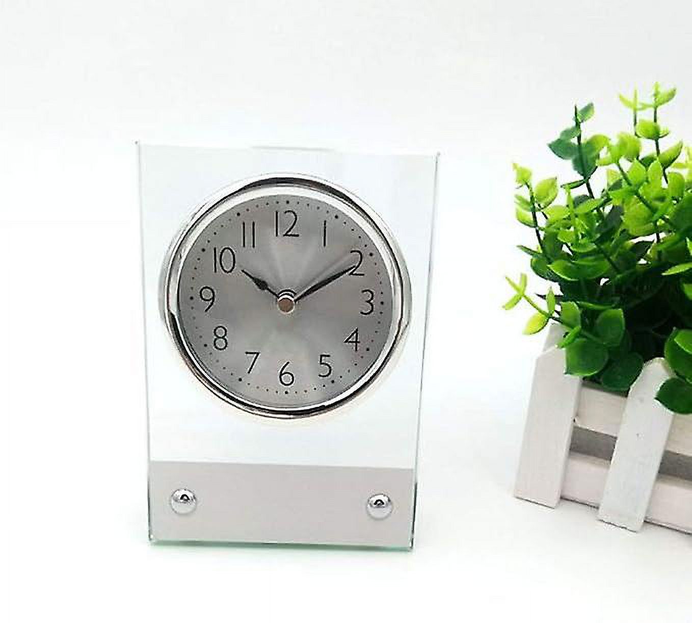 Glass Table Clock Ultra-Quiet Metal Small Alarm Clock, Classic Retro ...