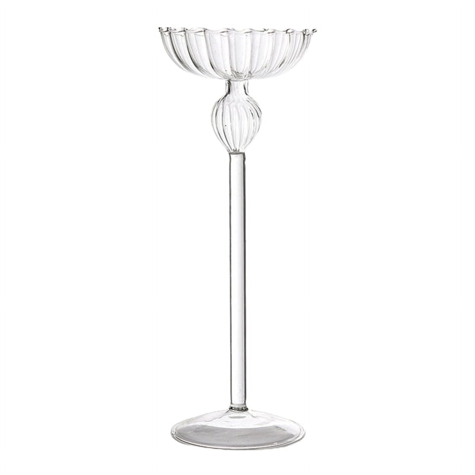 Glass Tall Feet Candlestick Craft Candle Holder Living Room Bedroom ...