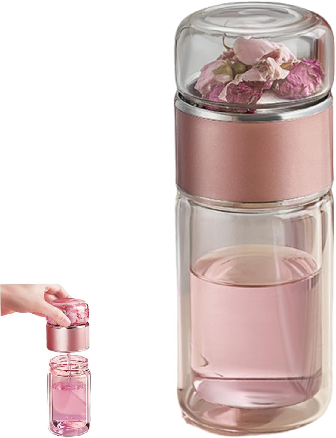 Glass Tea Infuser 3-in-1 Smart Tea Infuser, Portable Leak-Proof Glass ...