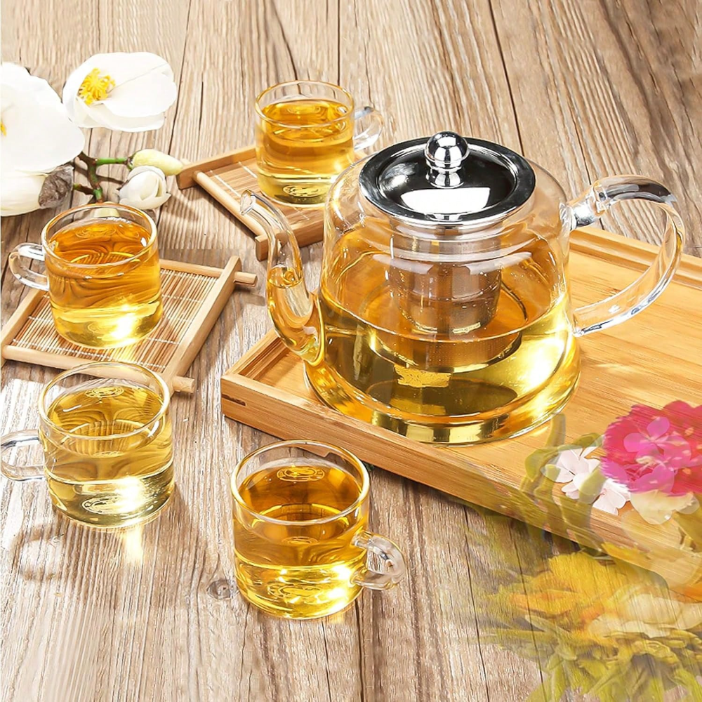 Glass Tea Kettle Stovetop Safe, 40oz/1200ml Glass Teapot Gift Set With ...