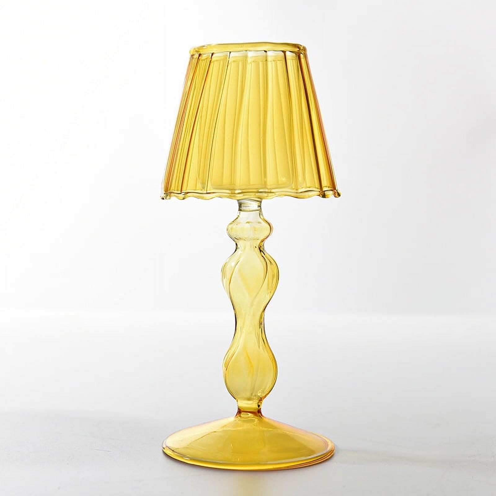 Glass Tea Light Candle Holder Desk Lamp Shape Candle Holder Table LED ...