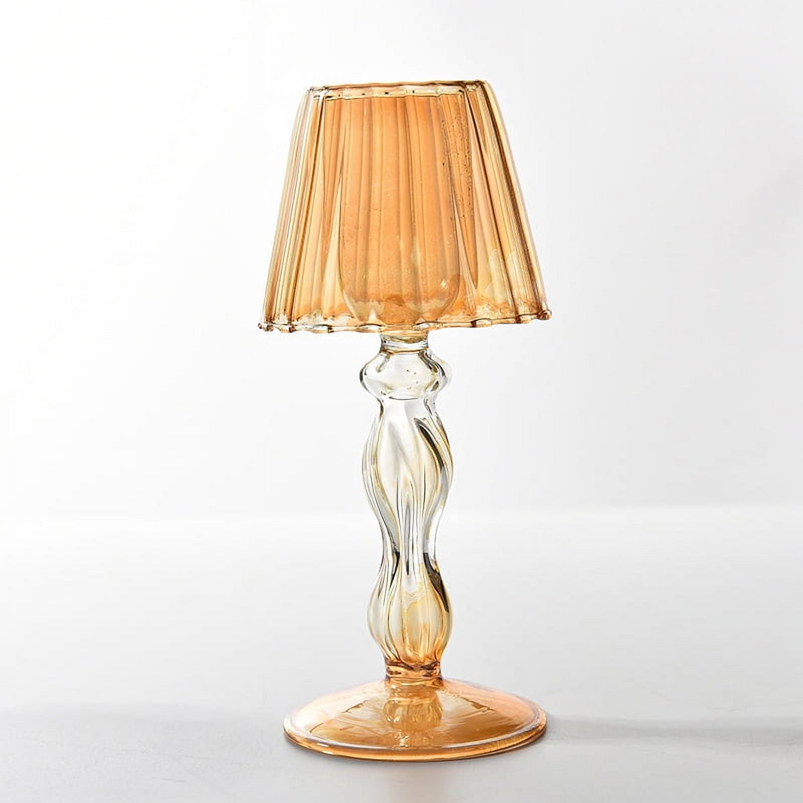 Glass Tea Light Candle Holder Desk Lamp Shape Candle Holder Table LED ...