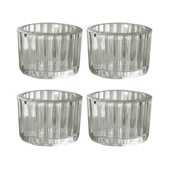 Glass Tea Light Candle Holder with Light and Shadow Effect, Thickened ...