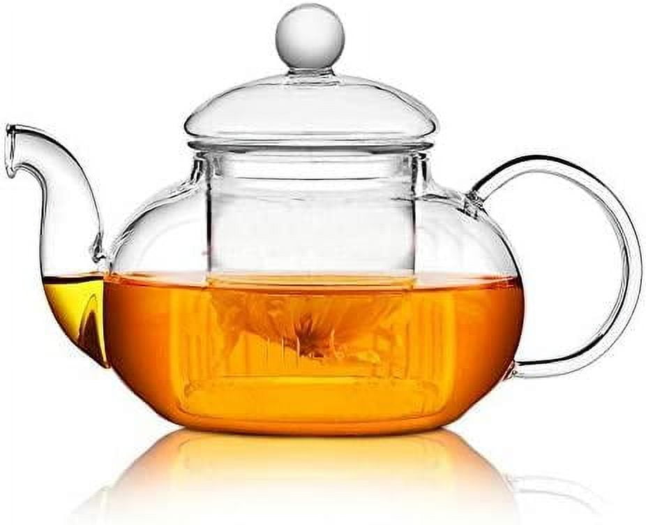 Glass Teapot 20oz with Infuser,Borosilicate Kettle Set Tea Pot for ...