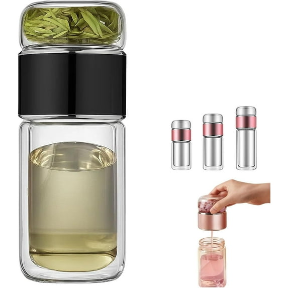 Glass Teapot – 3-in-1 Smart Tea Infuser with Double-Layer Filtration ...