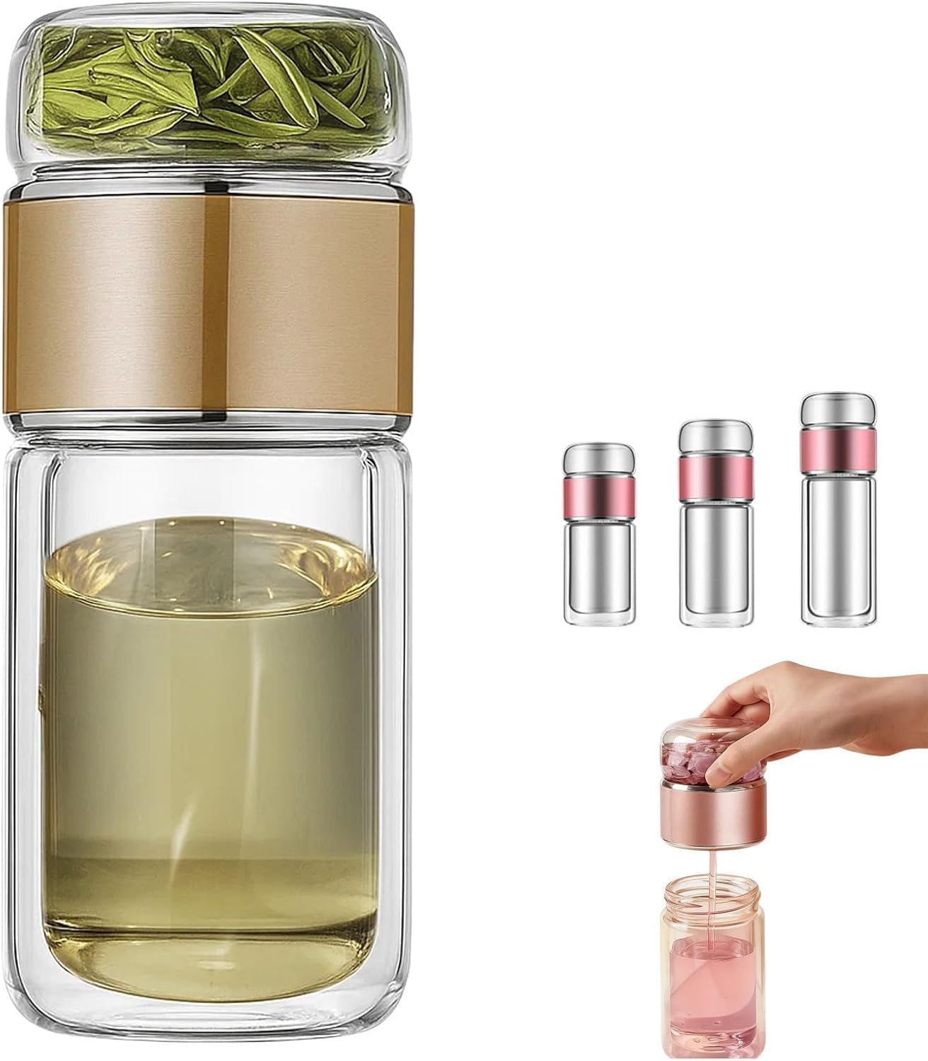 Glass Teapot – 3-in-1 Smart Tea Infuser with Double-Layer Filtration ...