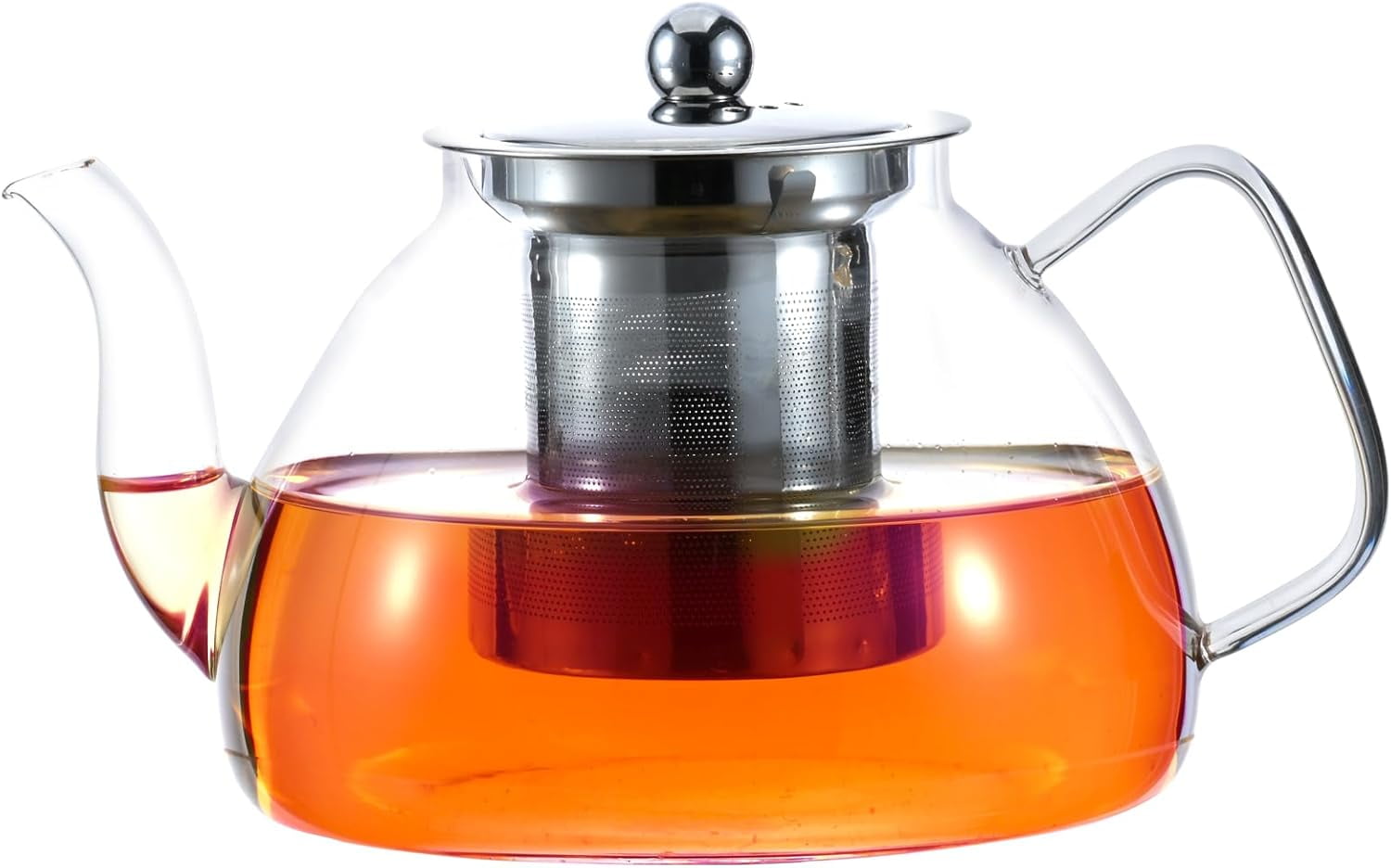 Glass Teapot with Removable Infuser, Stovetop Safe Glass Tea Kettle ...