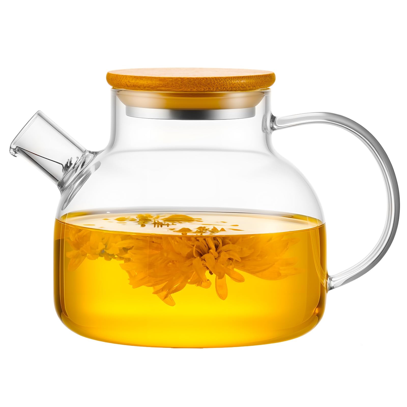 Baalaka Stovetop Glass Teapot 20 oz Borosilicate with Removable Filter ...