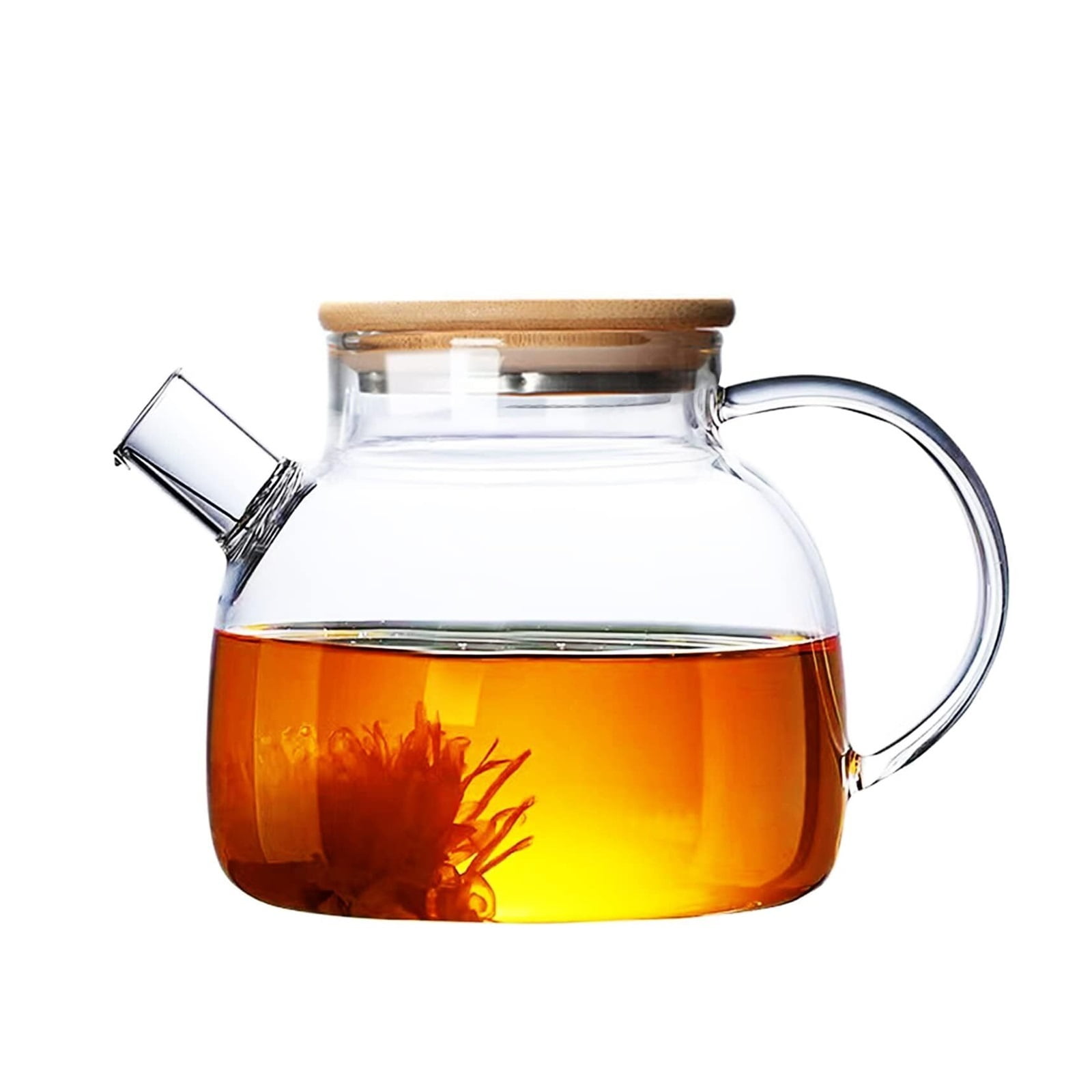 Glass Teapot, Stovetop & Microwave Safe Glass Borosilicate Tea Pot ...