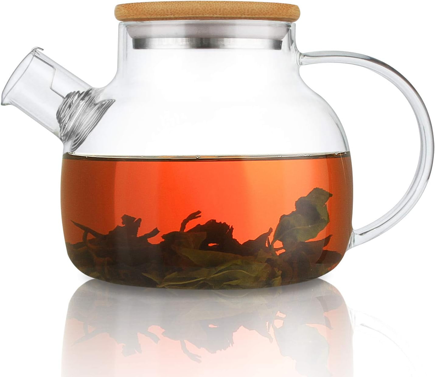 Glass Teapot Stovetop Safe,30.4oz Clear Tea pot with Removable Filter ...