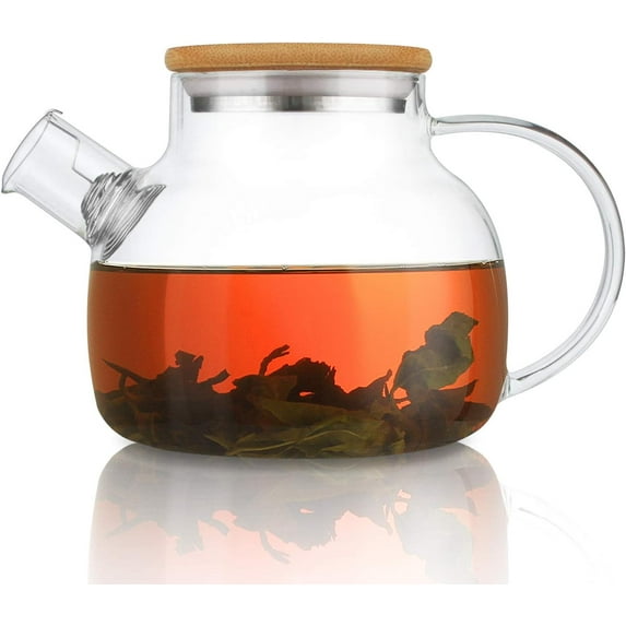 Glass Teapot Stovetop Safe,30.4oz Clear Tea pot with Removable Filter ...