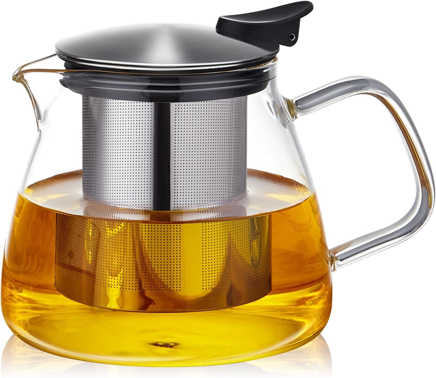 Glass Teapot Tea Pot with Removable Stainless Steel Infuser, 25oz ...