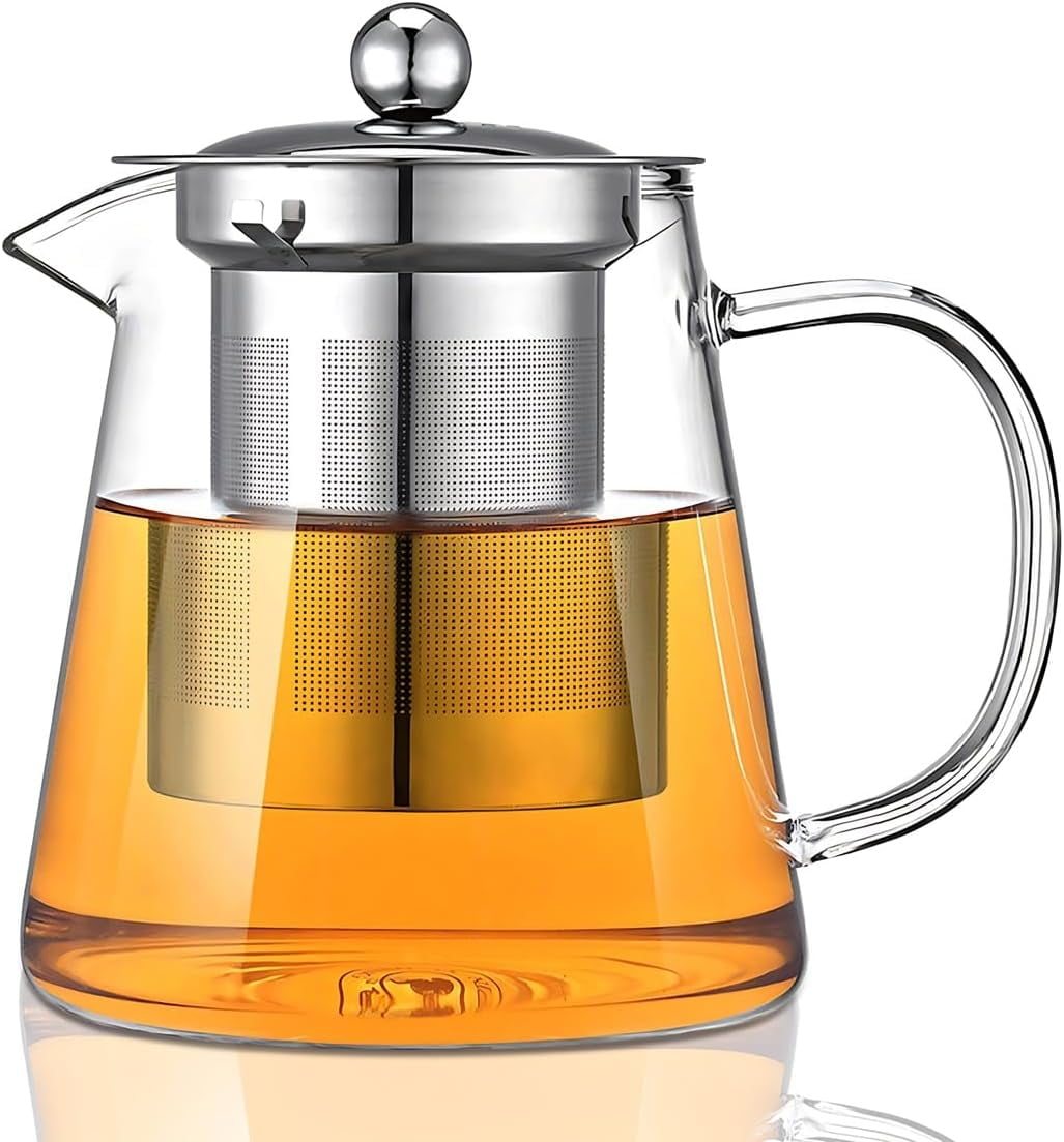 Glass Teapot, Tea Pot with Removable Infusers for Loose Tea ...