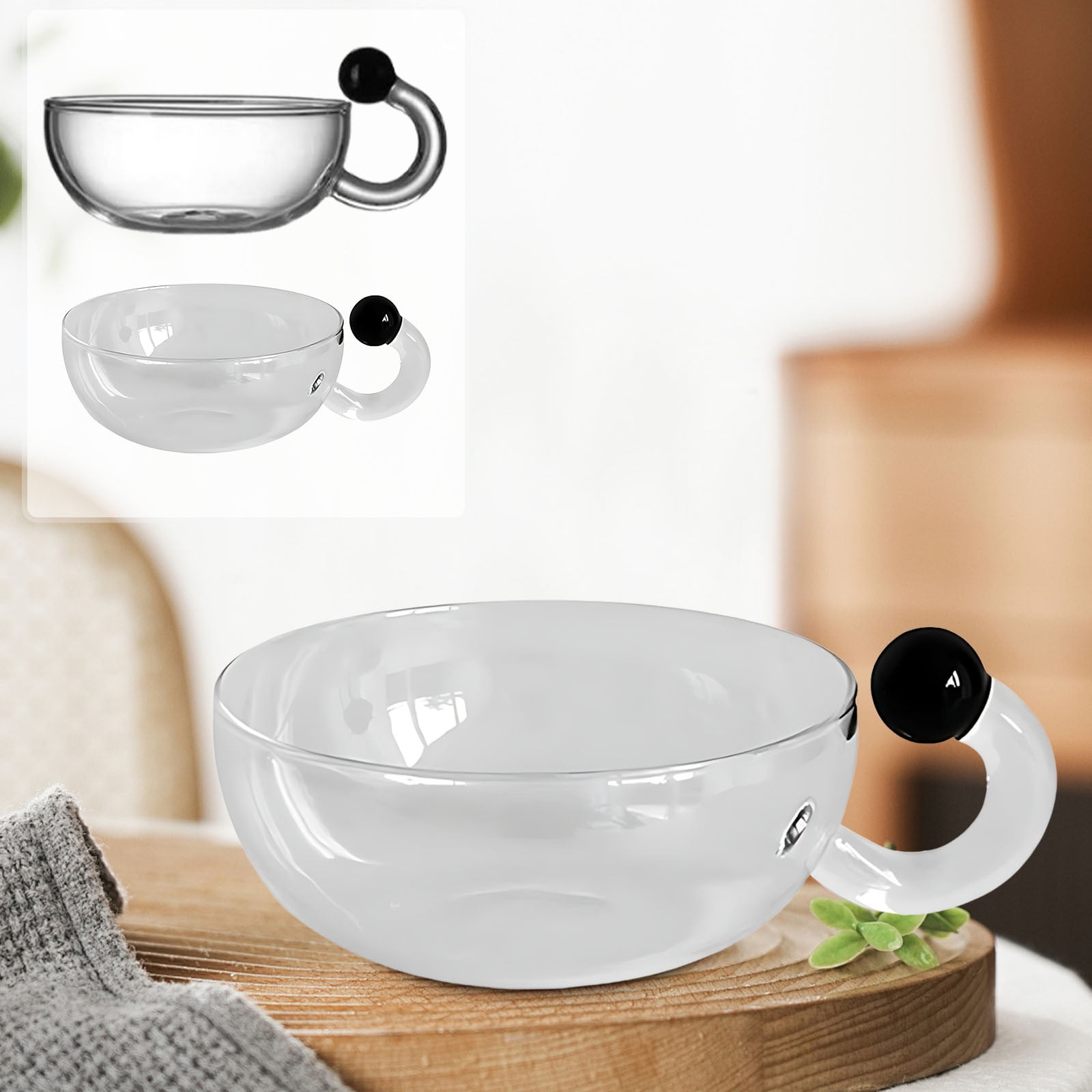 Glass Teapot with Infuser 210ml Clear Tea Brewing Pot for Loose Leaf ...