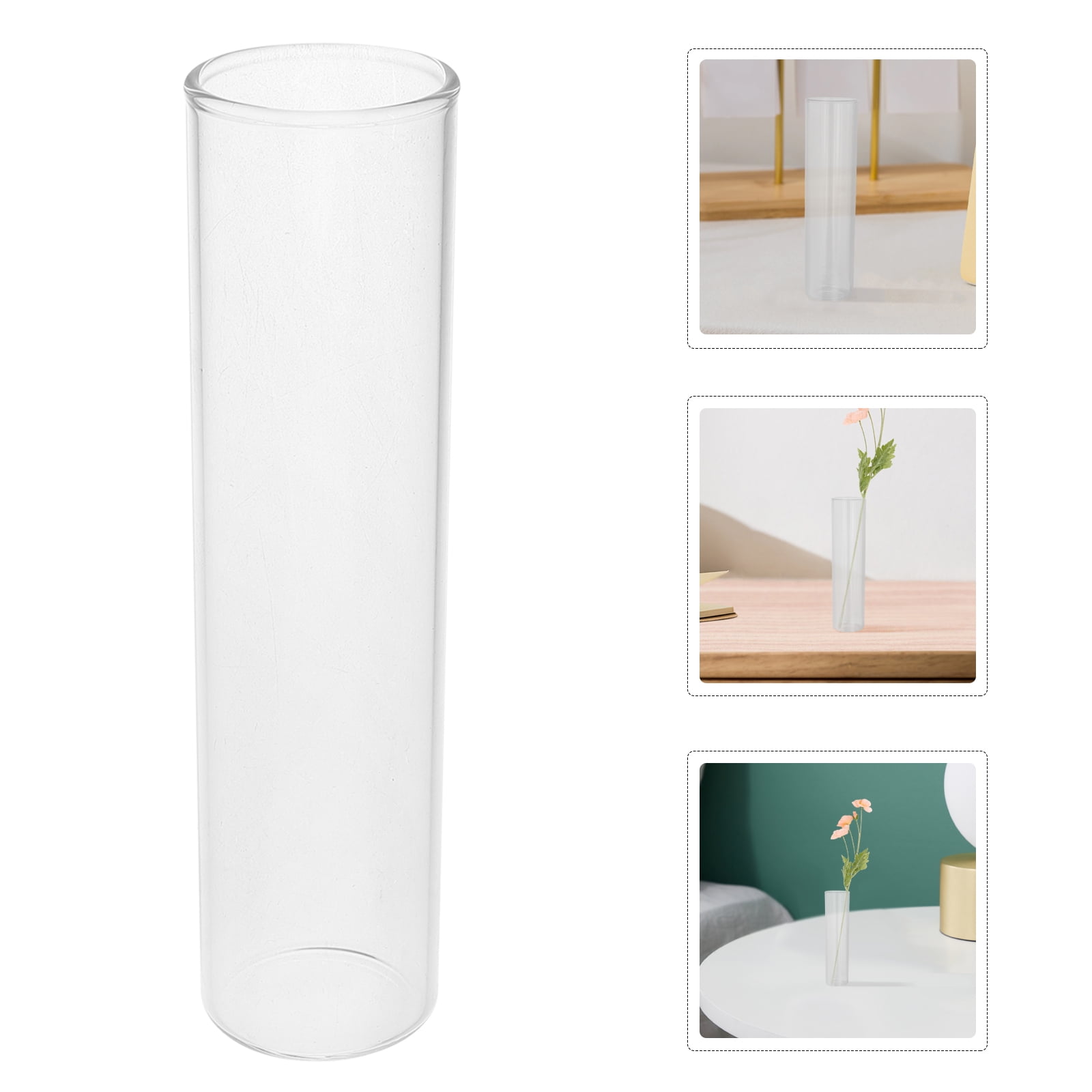 Amosfun Decorative Test Tube Vase Modern Flower Vase Transparent Glass ...