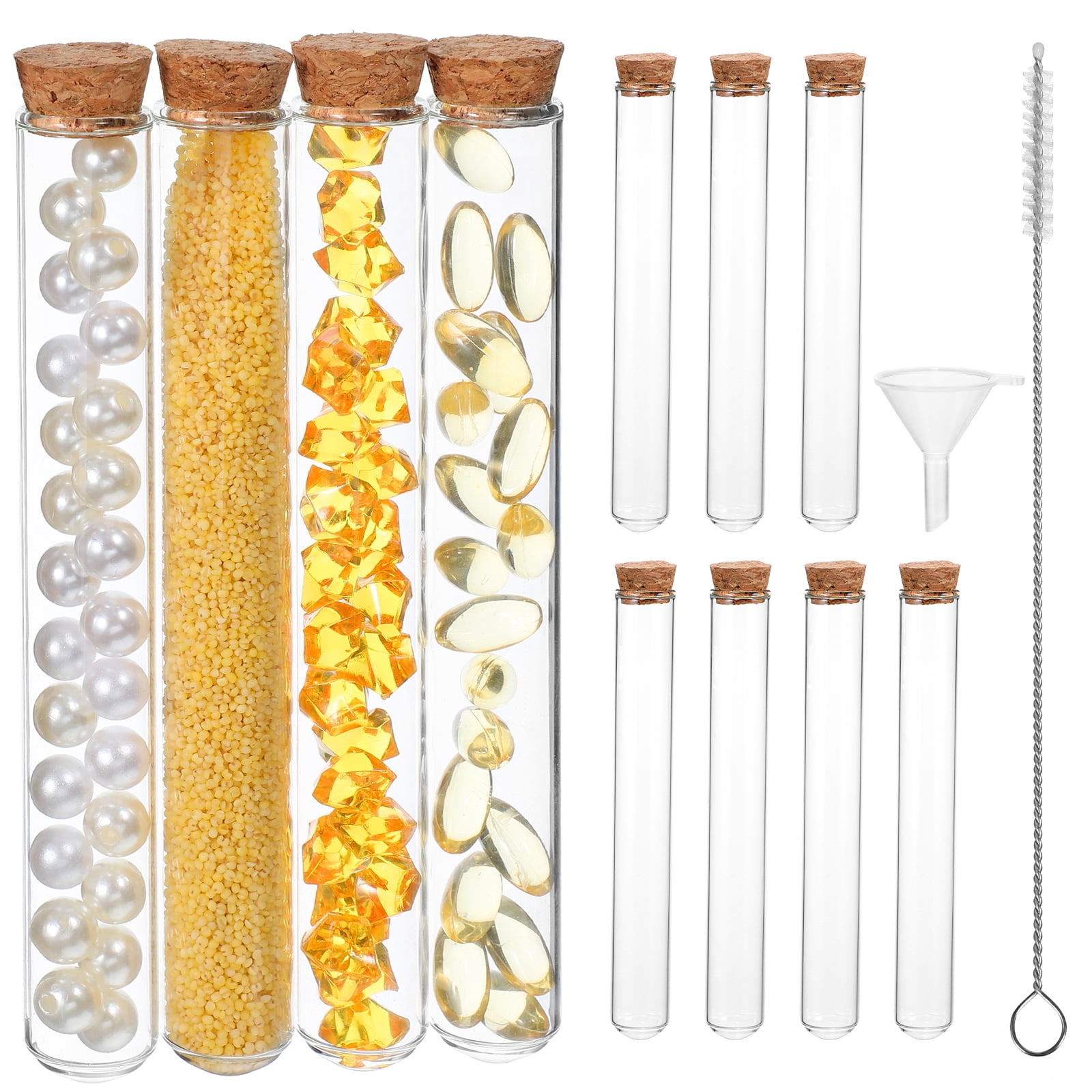 Glass Test Tubes with Stoppers Cork High Borosilicate Candy Containers ...