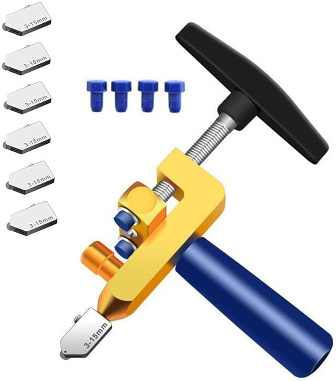 Glass Tile Cutter, New Design 2 in 1 Glass Cutting Tool with Extra 6 ...