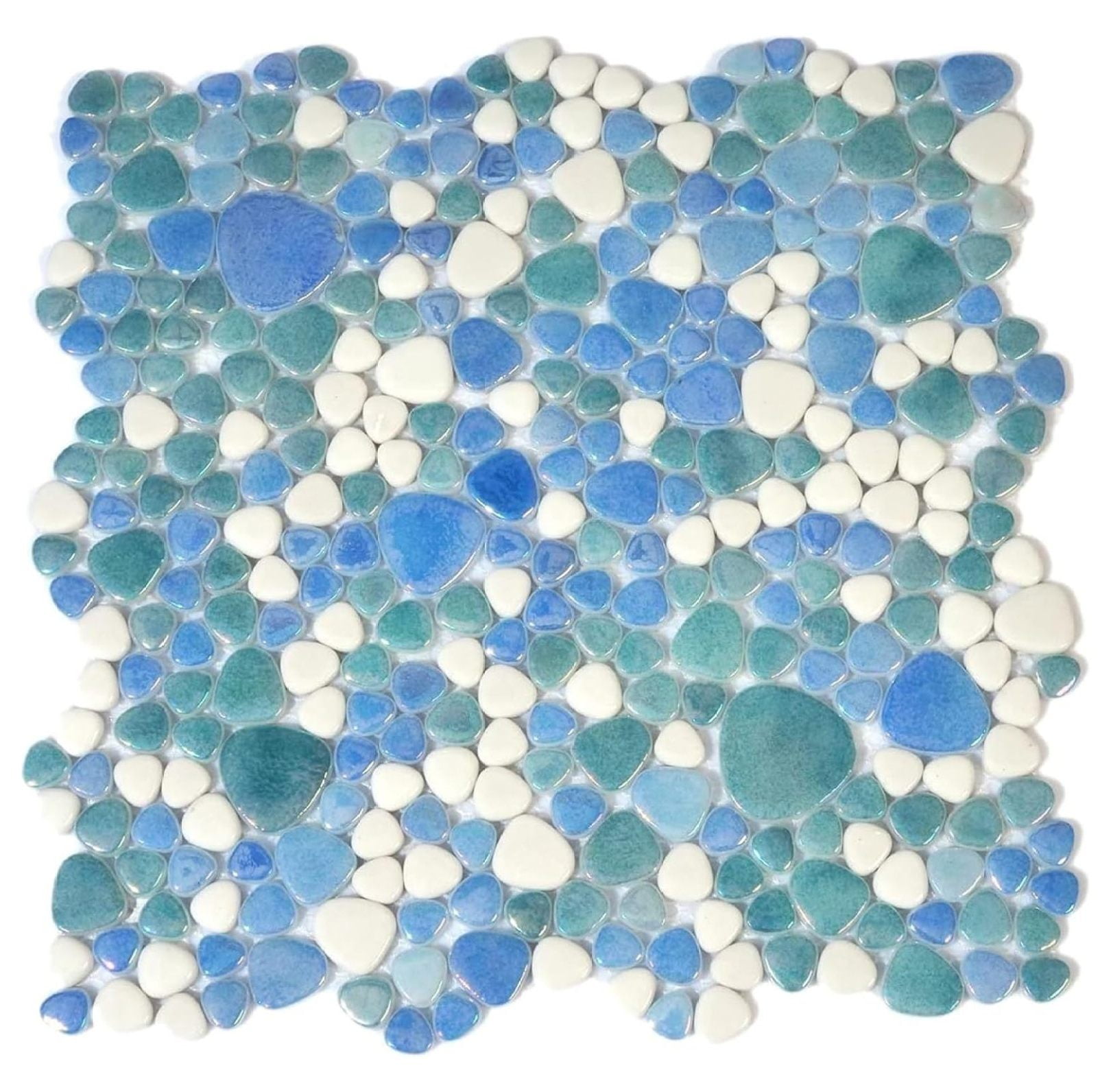 Glass Tile Love Love at First Sight 12 in. X 12 in. Pebble Glass Mosaic ...
