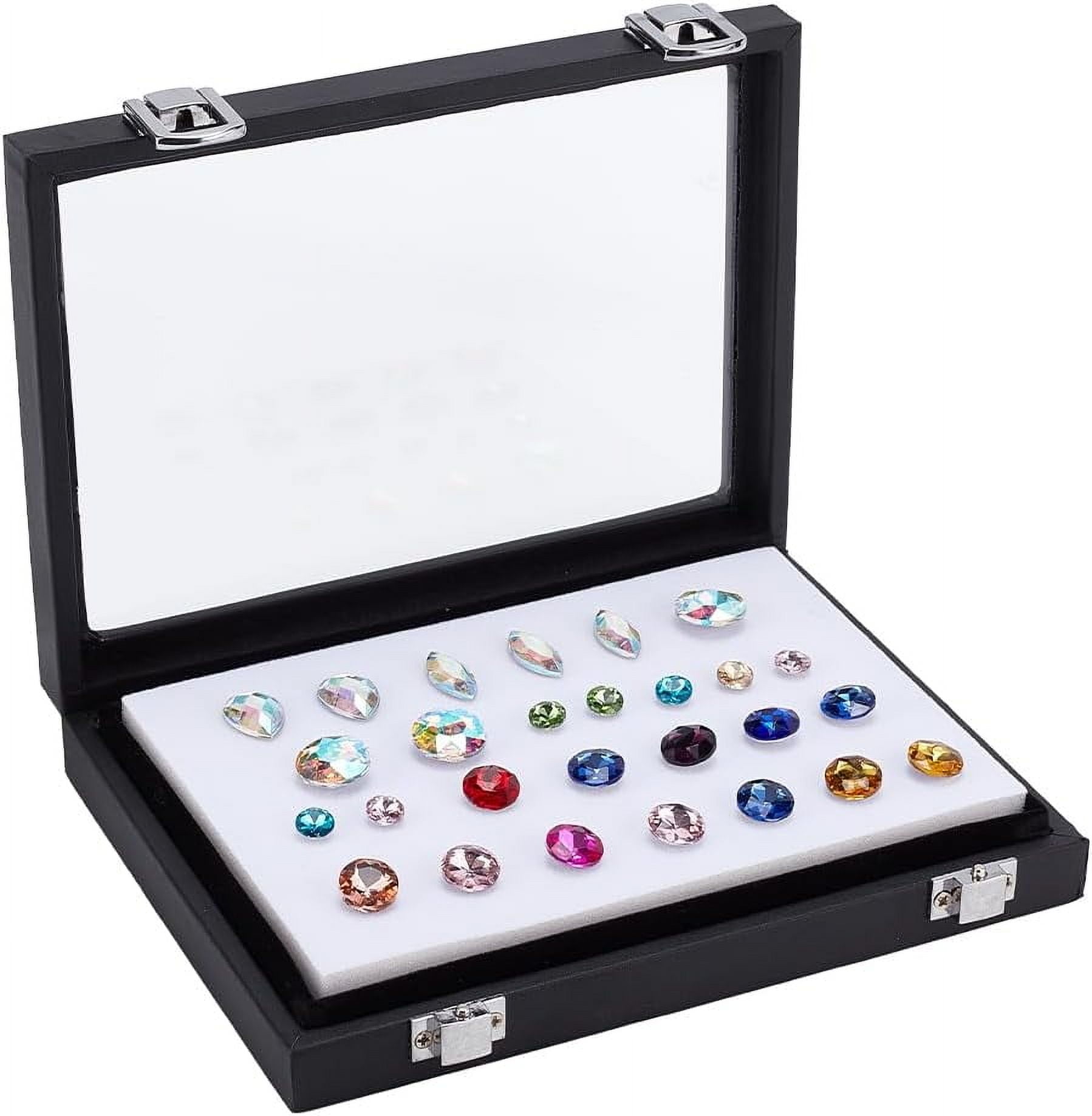Glass Top Jewelry Display Case Jewelry Organizer Diamond Storage Box ...