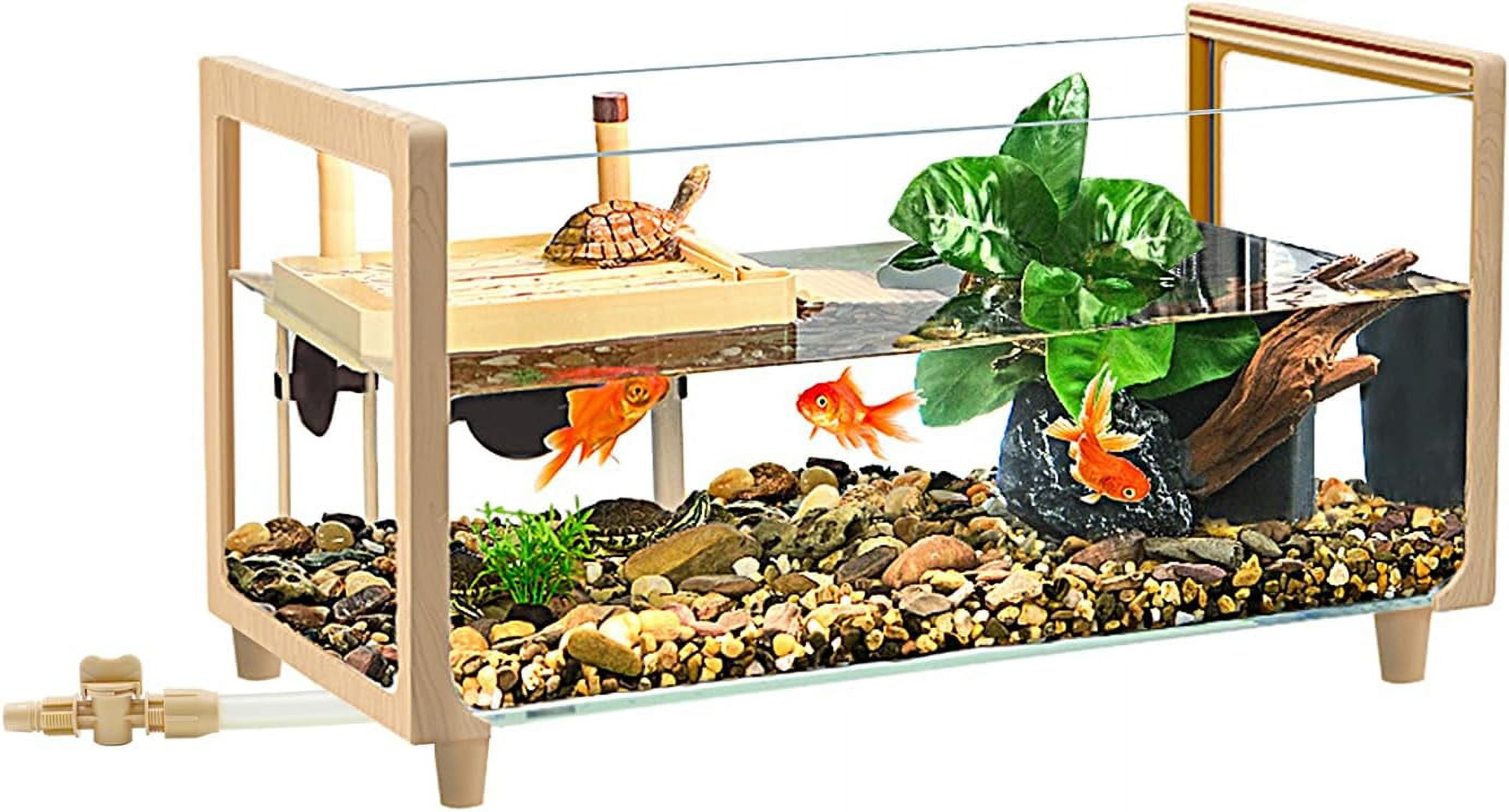 Glass Turtle Aquarium Kit, 20"x9.5" x10" Turtle Aquarium with Turtle ...