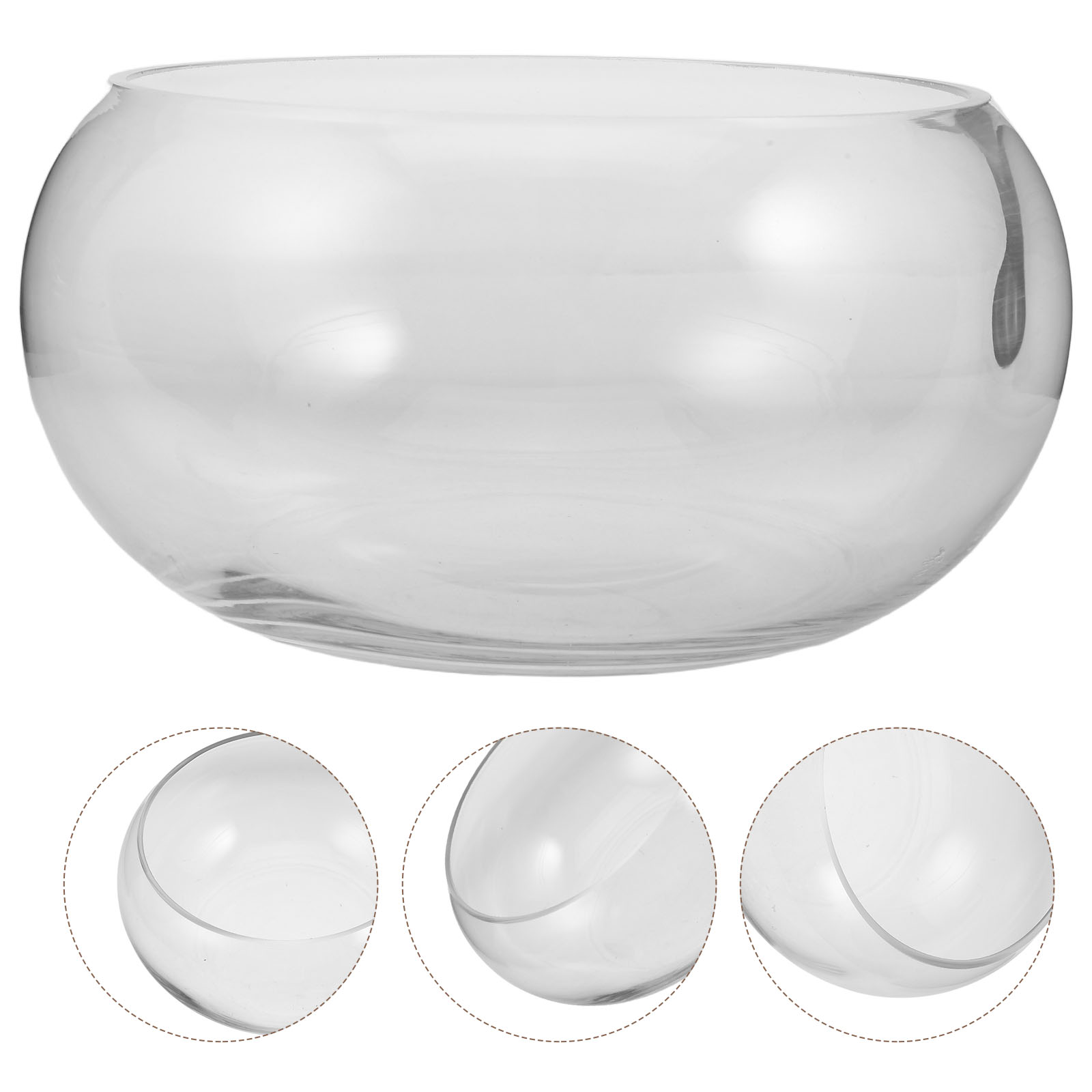 Glass Vase,Clear Glass Fish Bowl Planter For Indoor Plants And ...