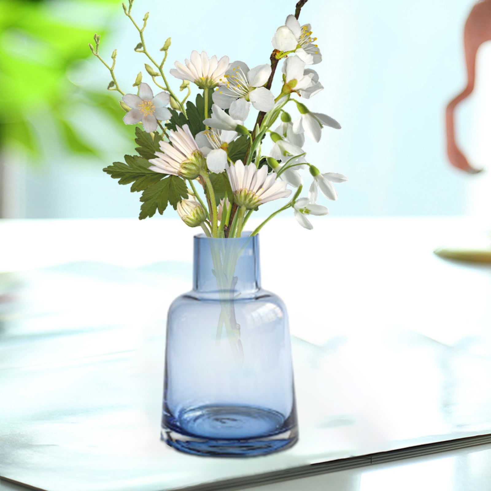 Glass Vase Clear Transparent Glass Hydroponic Flower Vessel ...