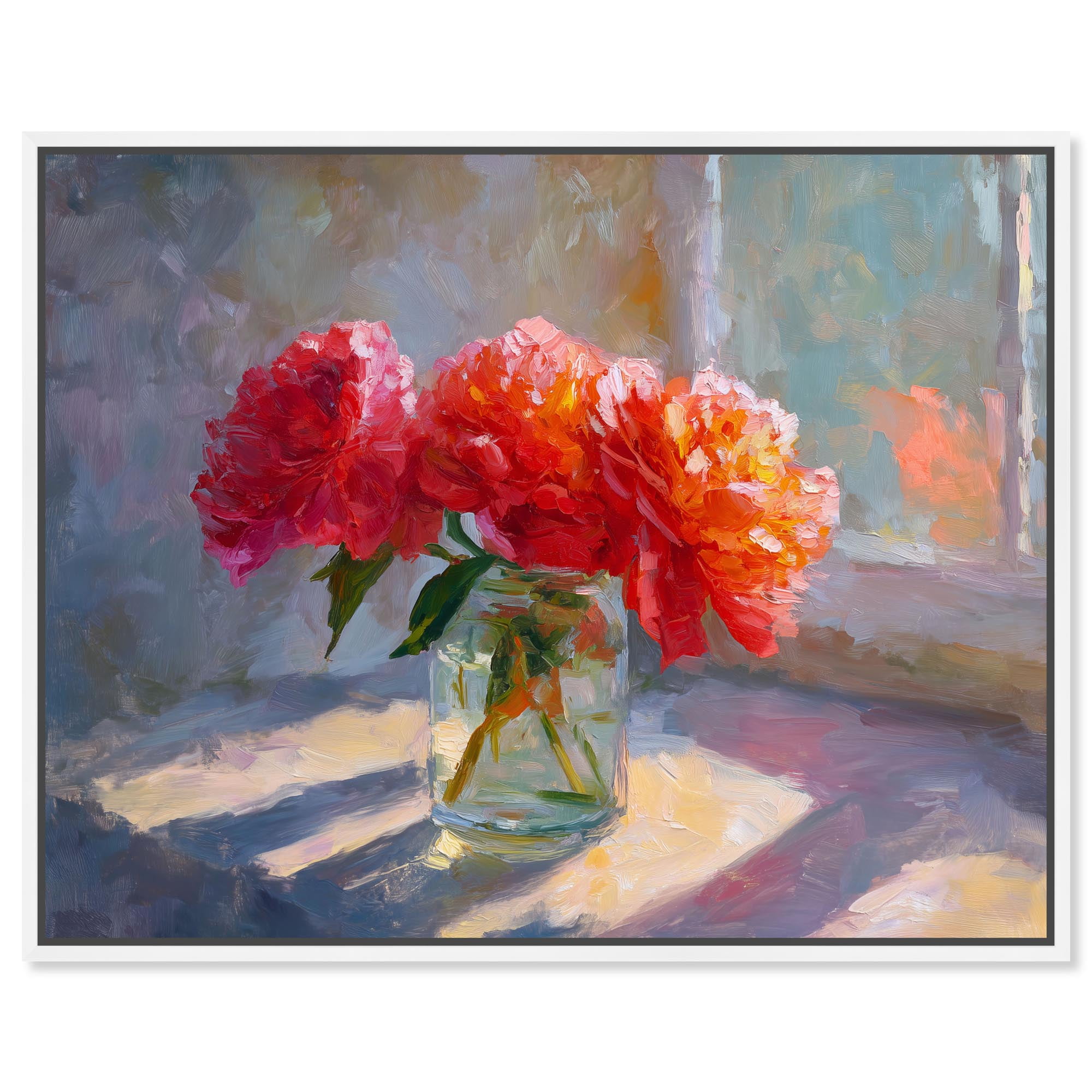 Glass Vase II Canvas Print Kitchen Wall Art by Art Remedy, White Frame ...