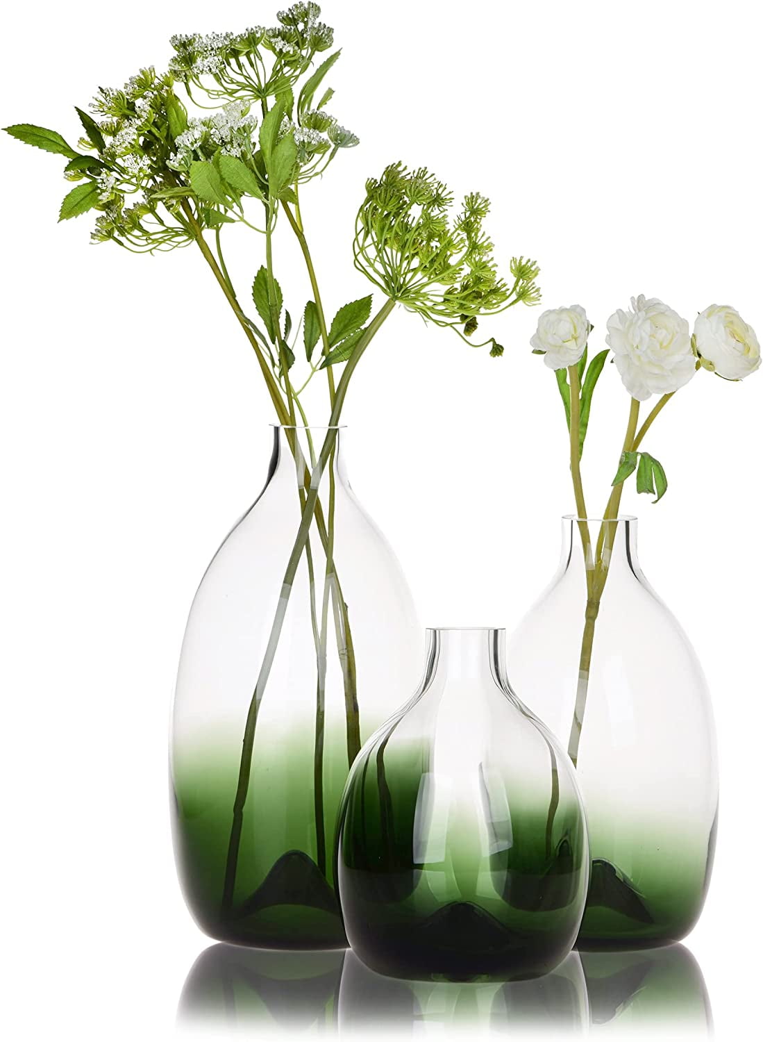 Glass Vase Set Room Decor Hand Blown Art Glass Flower vases Modern ...