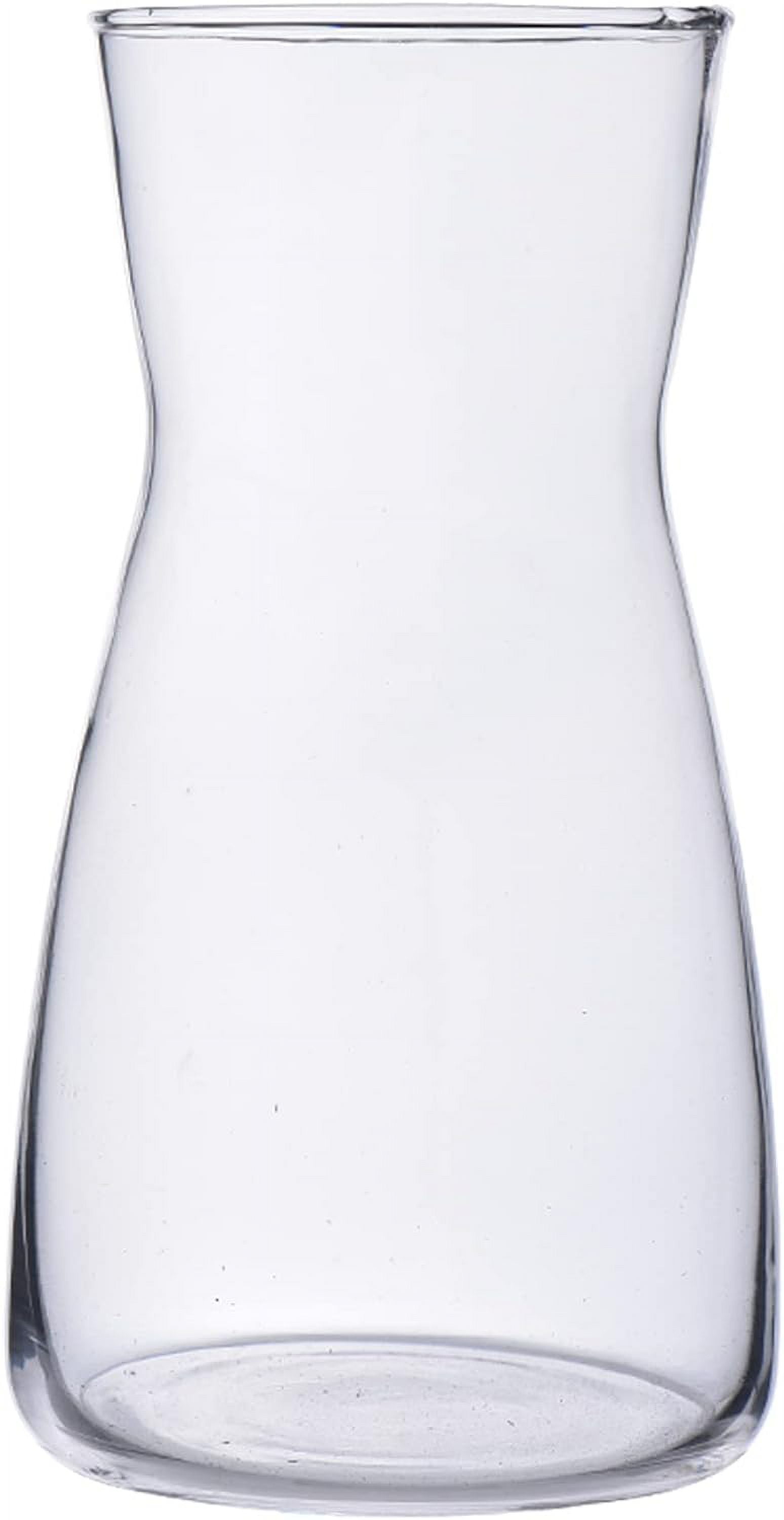 Glass Vases for Flowers, 8" Tall Ins Modern Irised Crystal Clear Glass ...