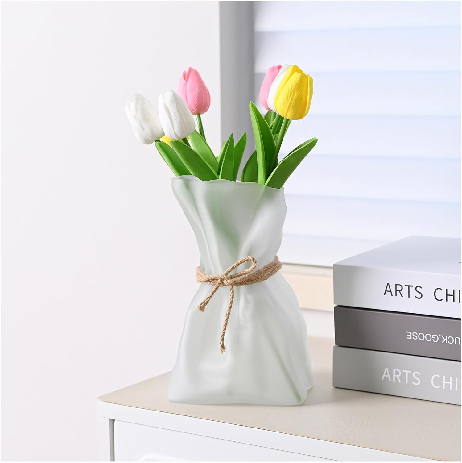 Glass Vases Irregular Shaped Flower Vase Art Decorative Flower Vase for ...