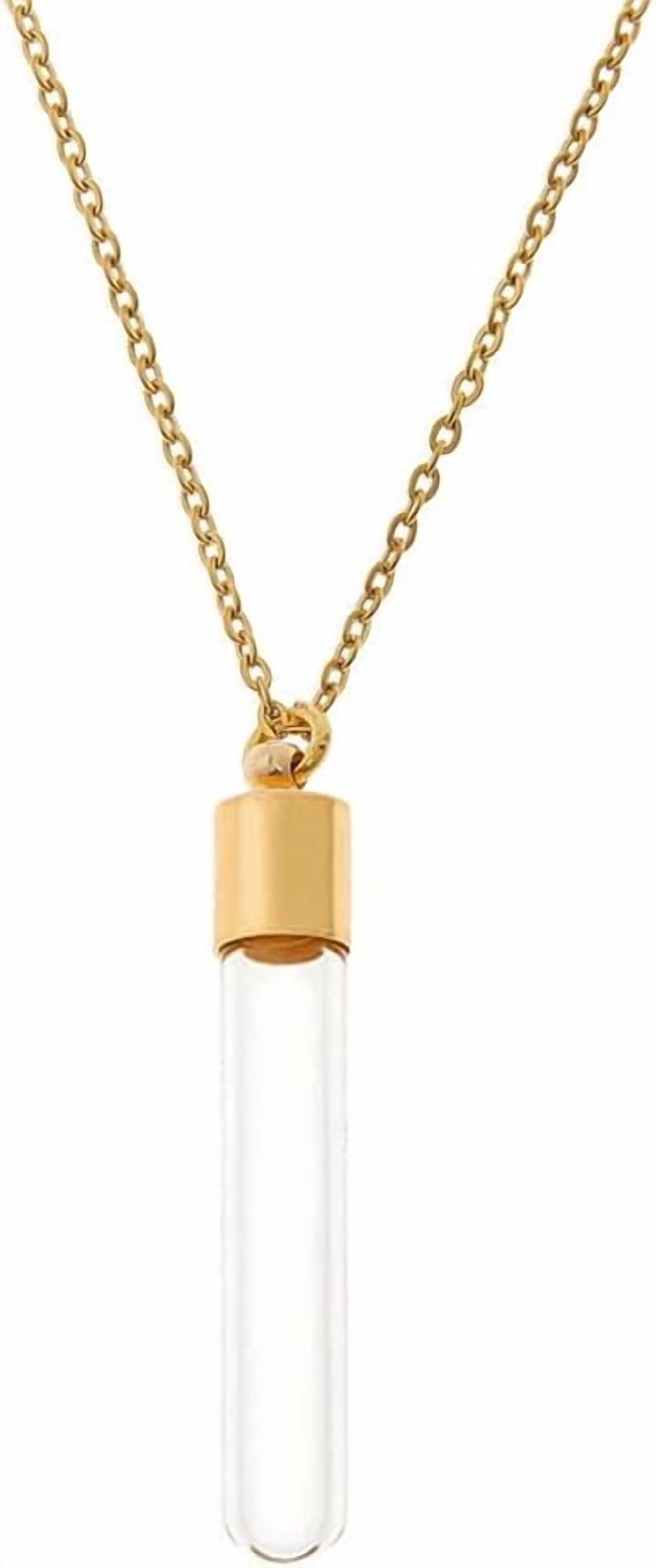 Glass Vial Bottle Necklace Glass Bottle Charm Screw Cap Bottles ...