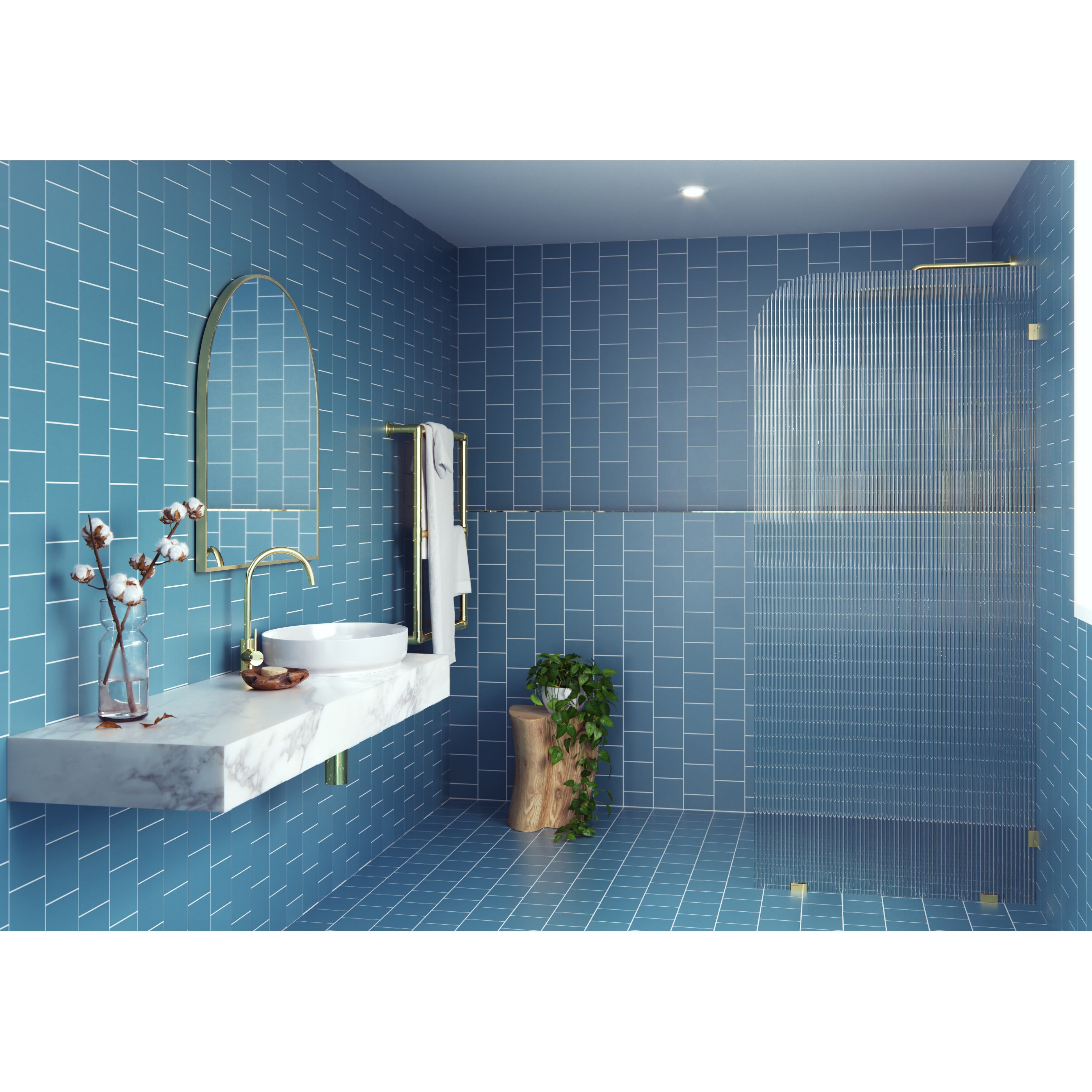 Glass Warehouse 34" x 78" Frameless Shower Door - Single Fixed Panel ...
