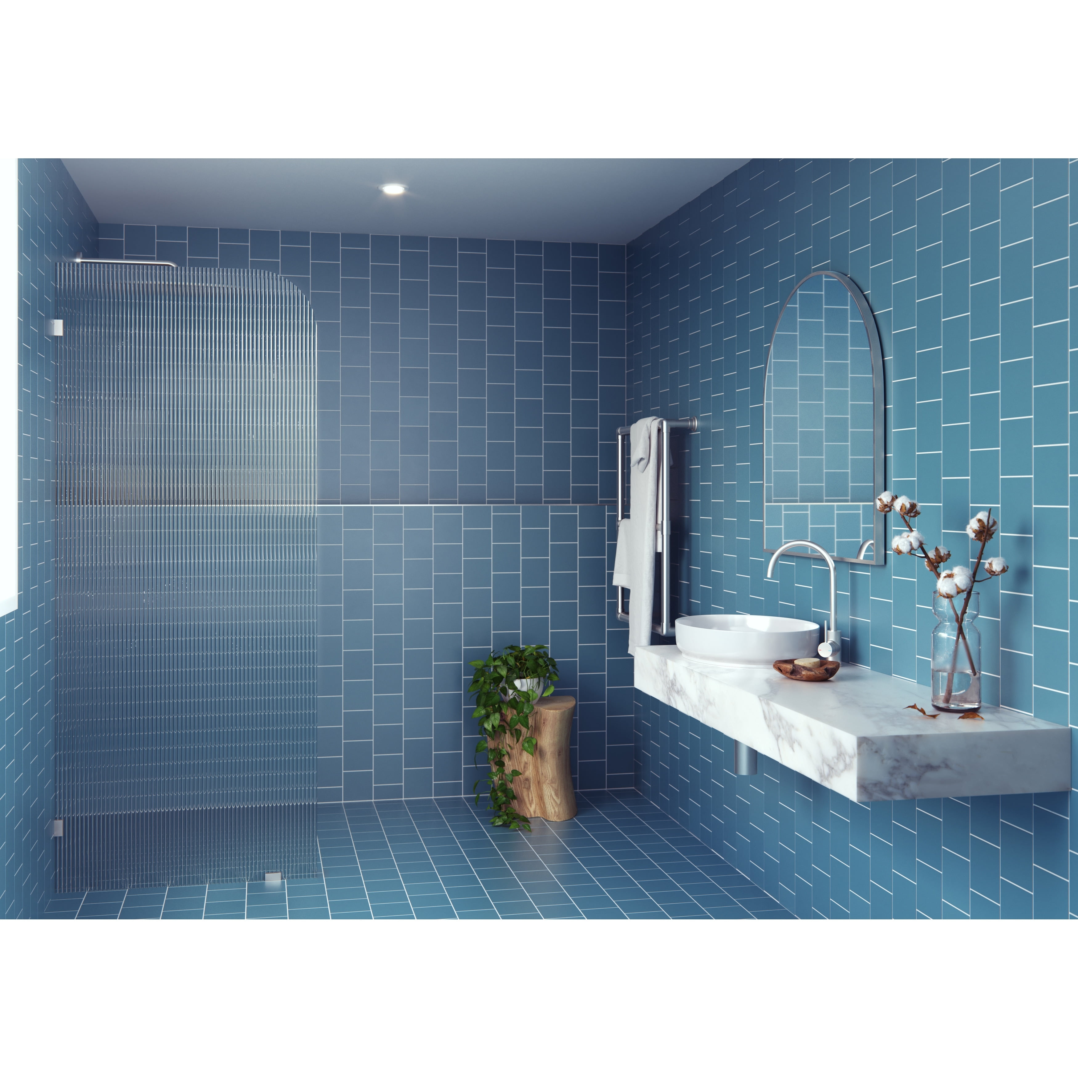 Glass Warehouse Fl-Rad-32-L Aurora 78" High X 32" Wide Shower Screen ...