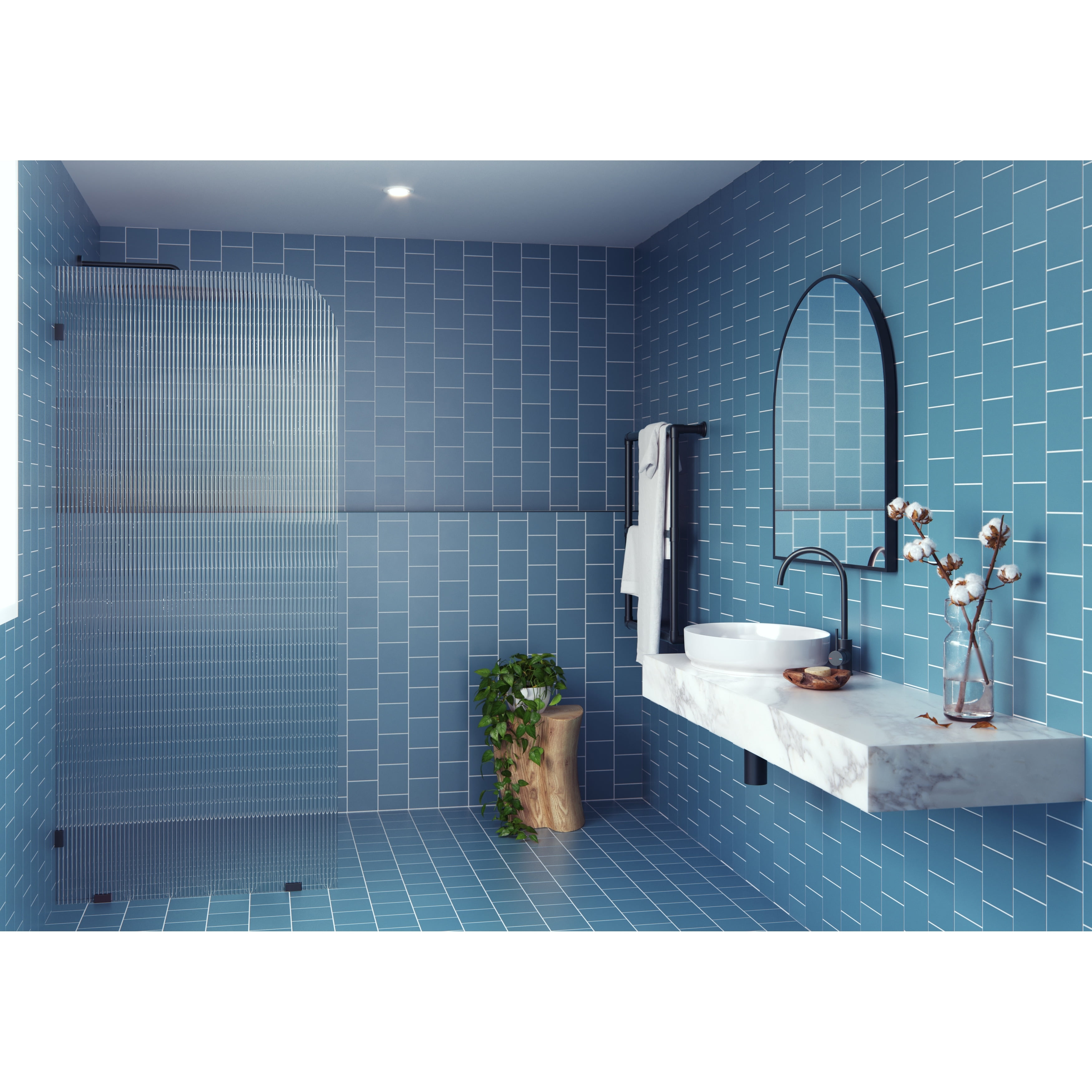 Glass Warehouse 34" x 78" Frameless Shower Door - Single Fixed Panel ...