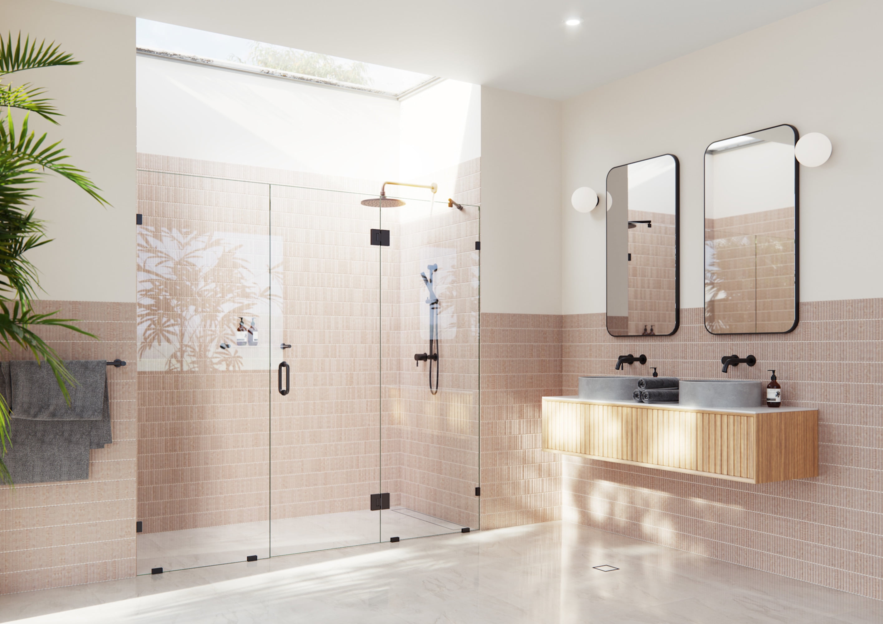 Glass Warehouse Ghf-91 Stellar 78" High X 91" Wide Hinged Frameless ...