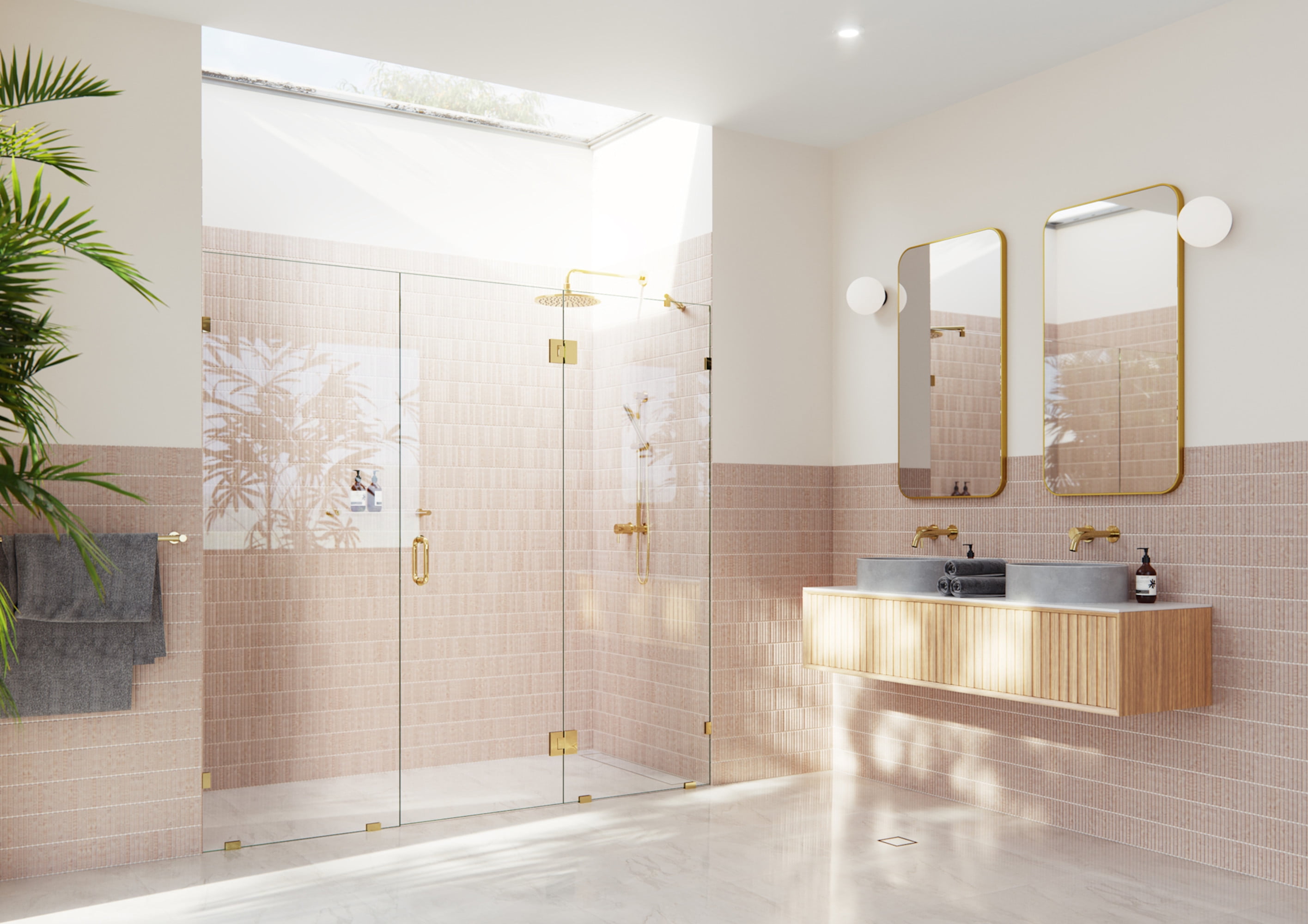 Glass Warehouse Ghf-96 Stellar 78" High X 96" Wide Hinged Frameless ...