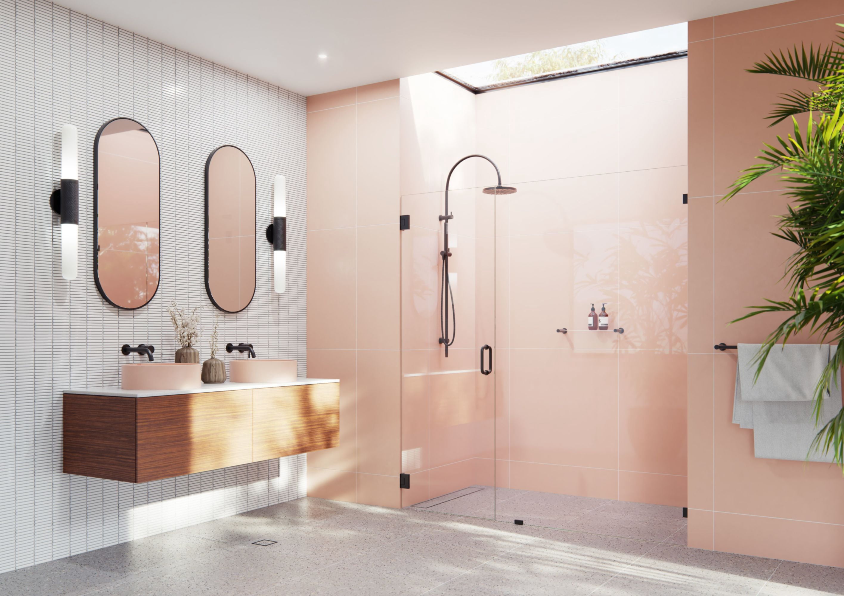 Glass Warehouse GW-WH-71-MB Illume 78" High X 71" Wide Hinged Frameless ...