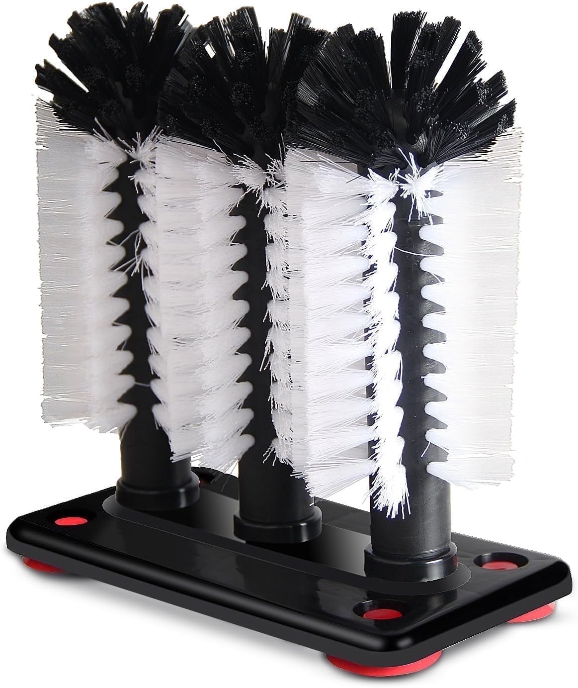 Glass Washer Brush Cleaner - 3 Brushes per Base for Beer Cup, Long Leg ...