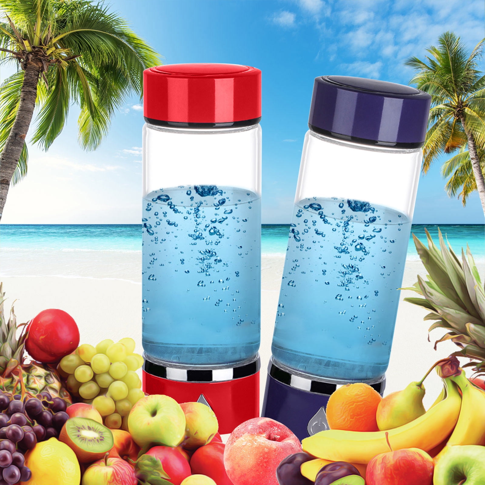 Glass Water Bottles,Rechargeable Electrolytic Hydrogen Water Cup Health ...