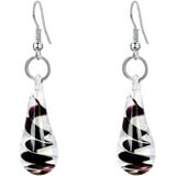 Glass Water Drop Shape Glaze Spiral Dangle Earrings Lampwork Handmade ...
