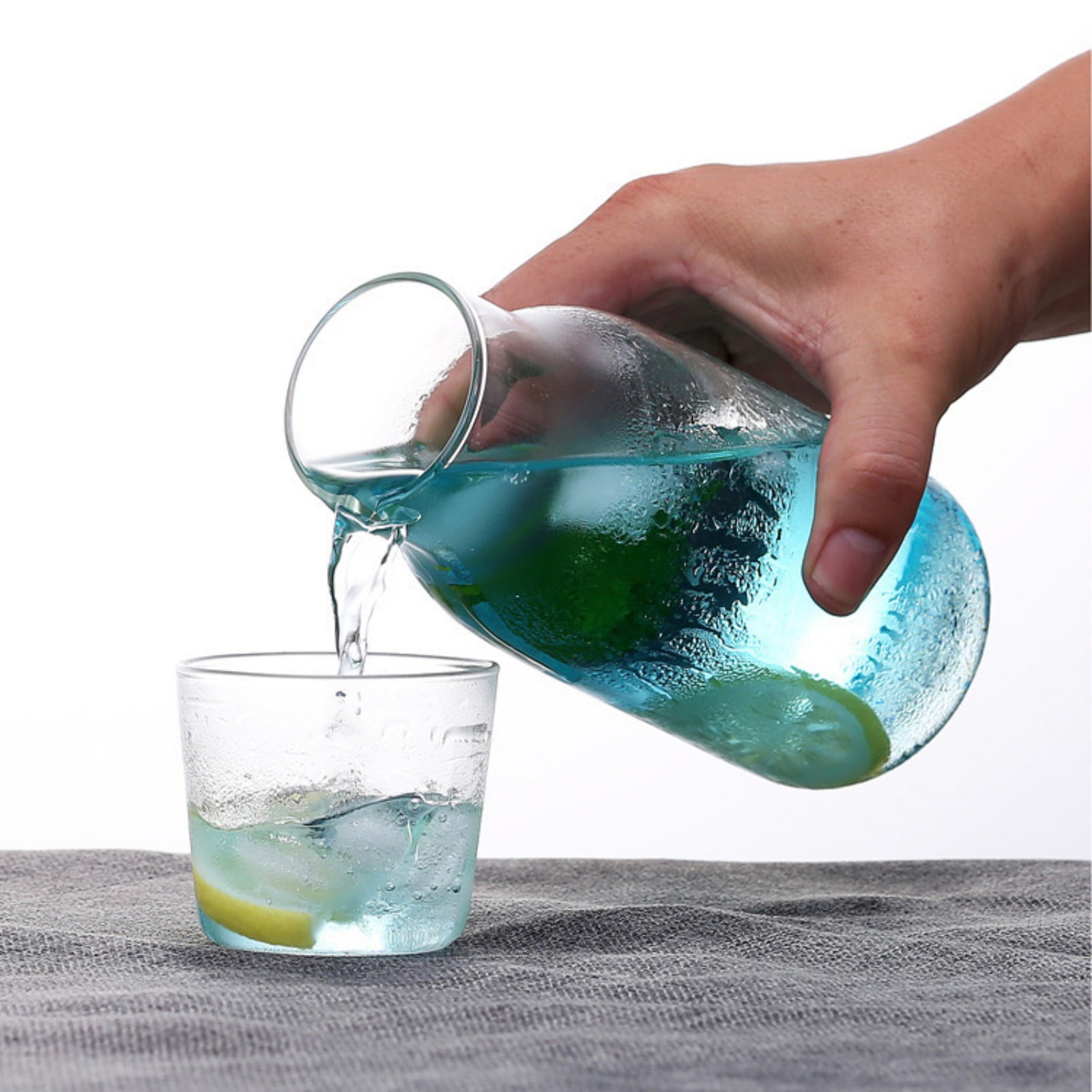 Glass Water Pitcher Bedroom Glass Kettle Bedside with Glass Milk Carton ...