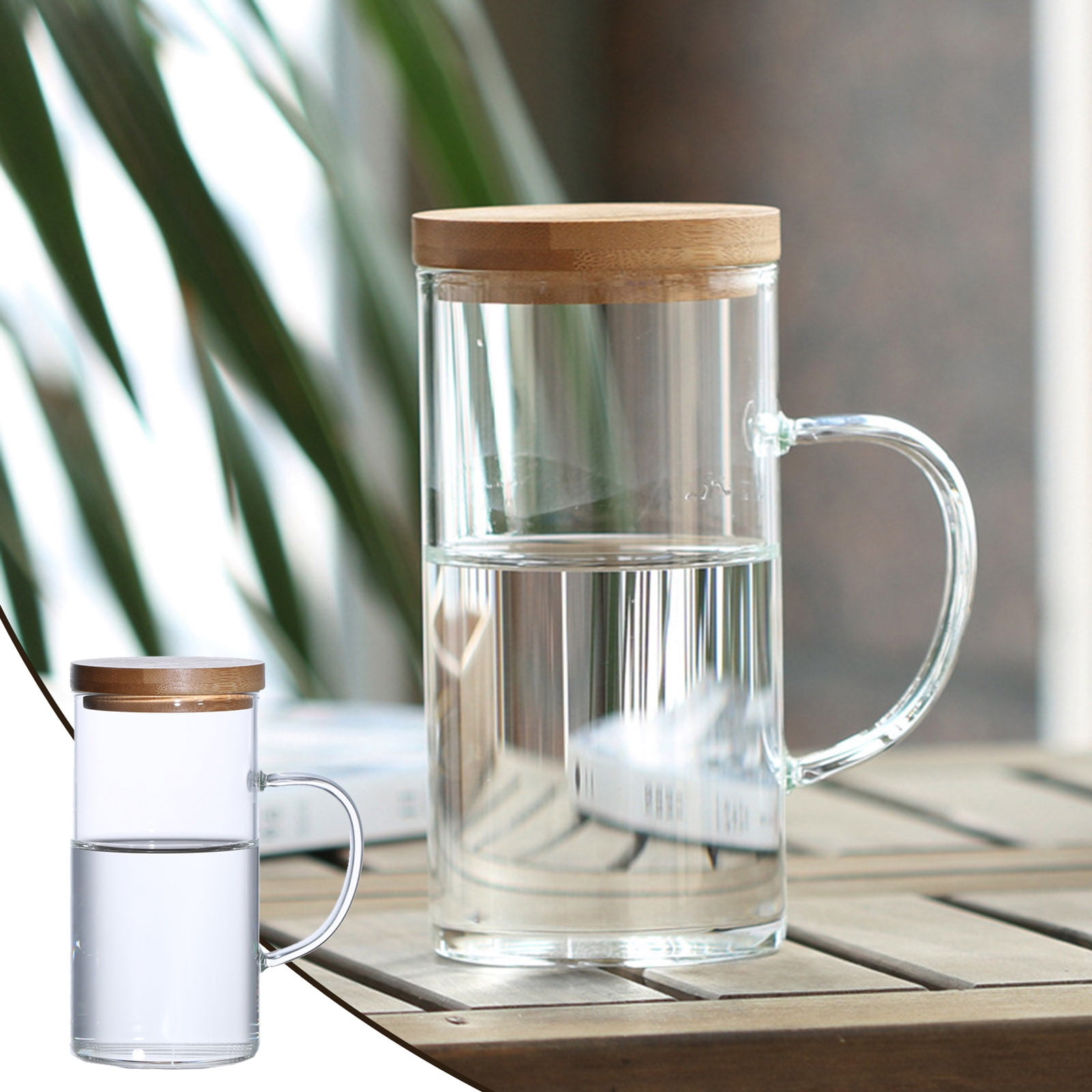 Glass Water Pitcher with Lid and Handle Versatile Juice Jug for Serving ...
