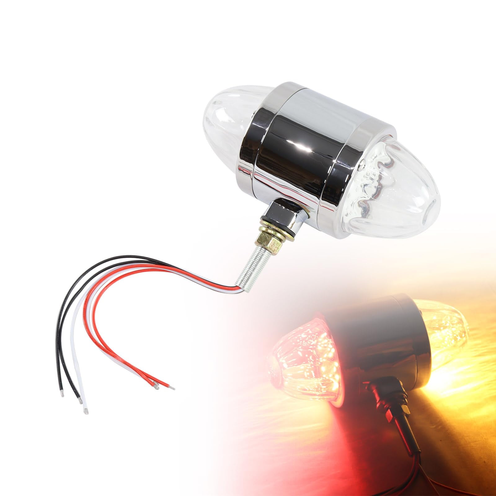 Glass Watermelon Amber Red DHF10 Double Face Light, Glass Clear Lens ...