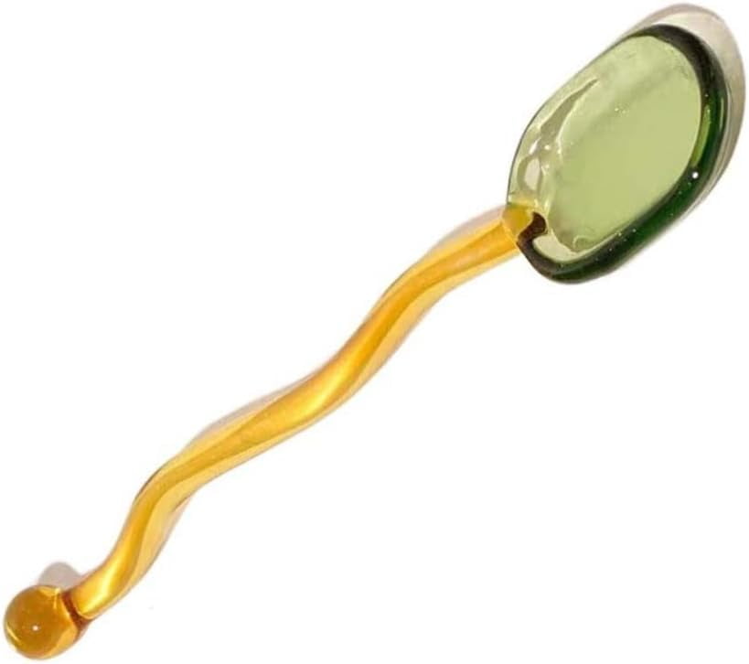 Glass Wavy Spoon, Colorful Transparent Glass Stirring Spoons for Coffee ...