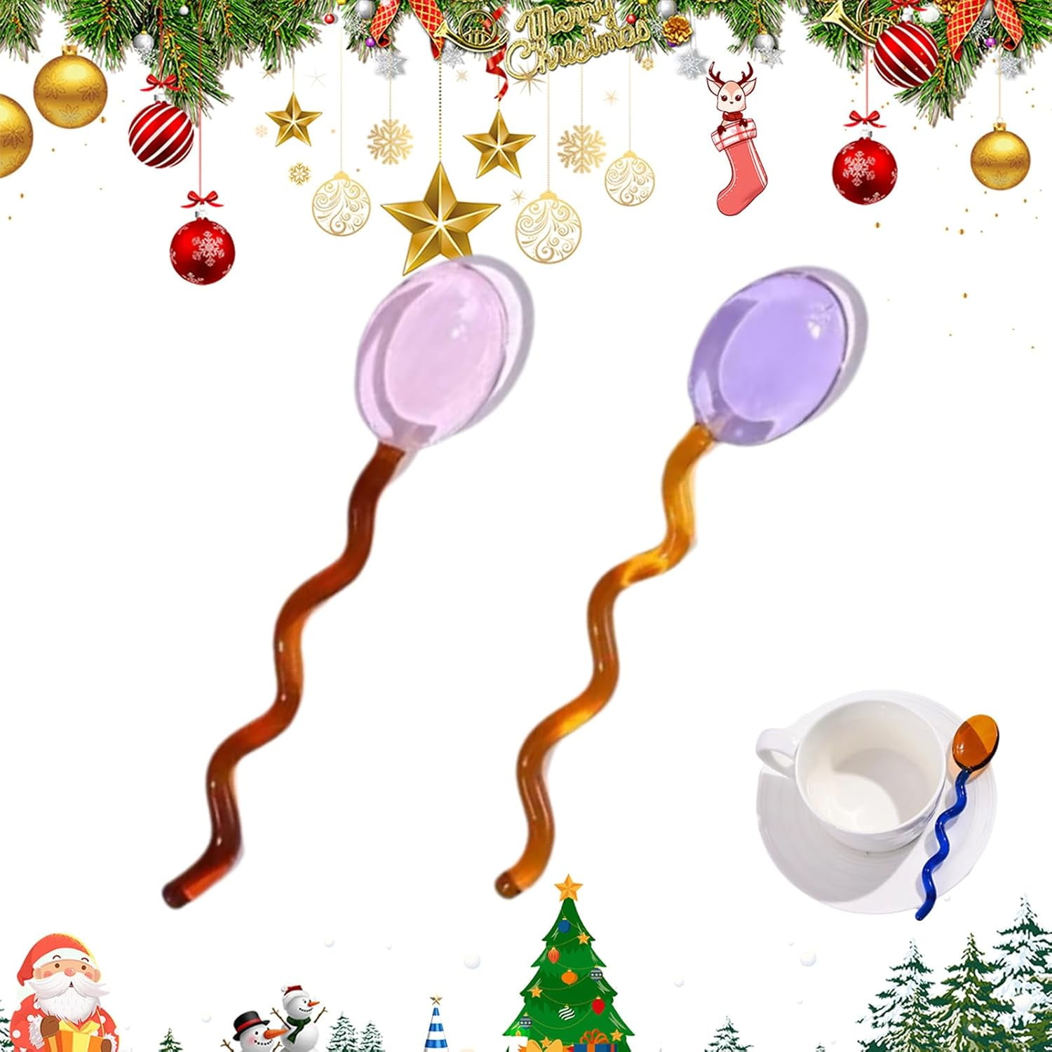 Glass Wavy Spoon, Handmade Colorful Glass Dessert Spoons, Transparent ...